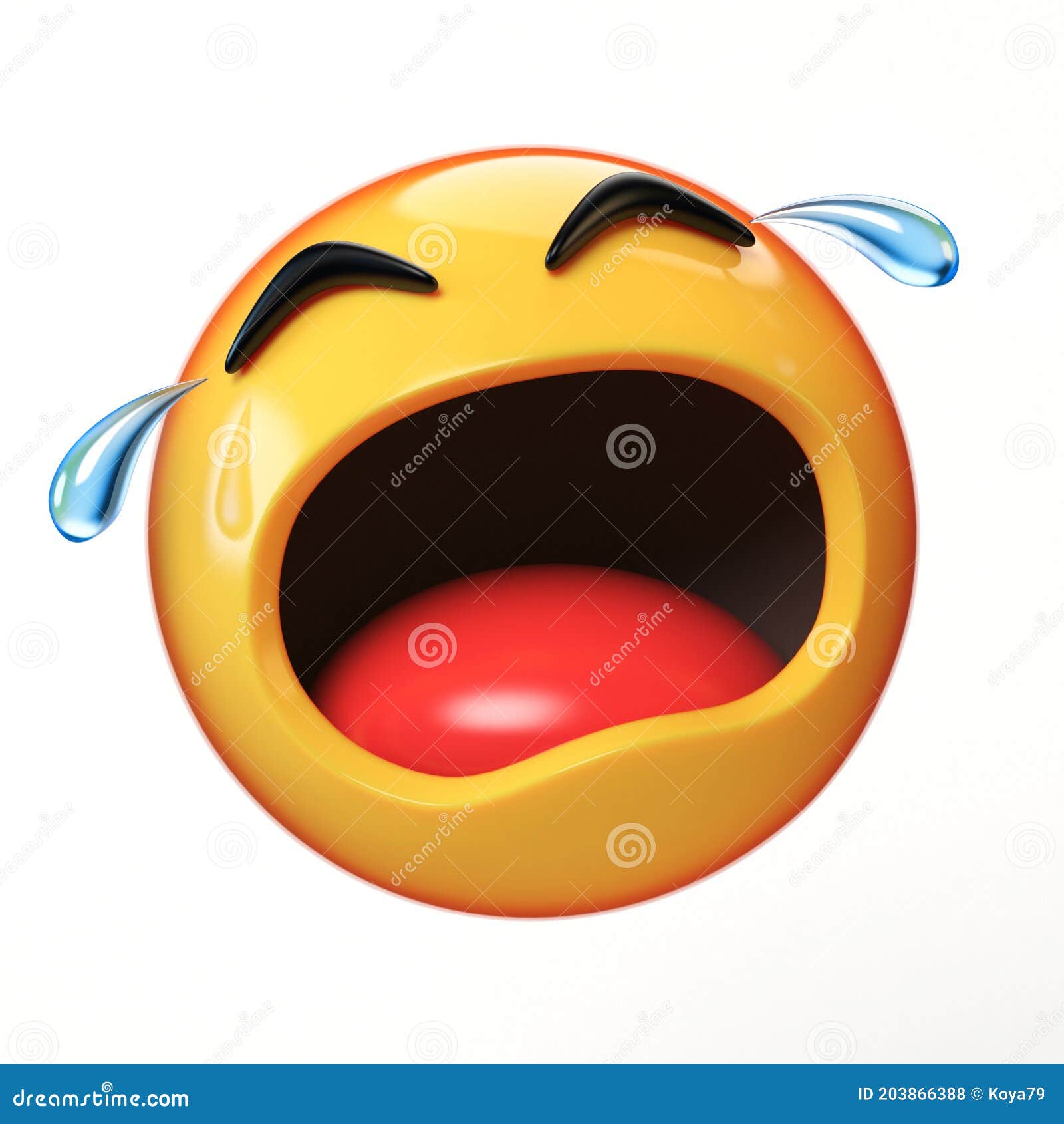 Crying Emoji Isolated On White Background, Emoticon In Tears 3d ...