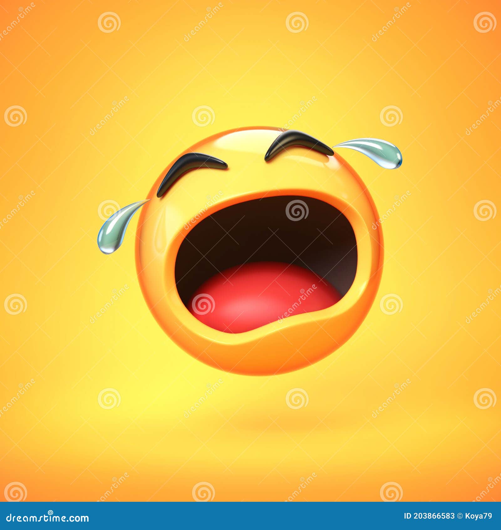Crying Emoji Isolated on Yellow Background, Emoticon in Tears 3d ... Crying Emoji Isolated on Yellow Background, Emoticon in Tears 3d ...