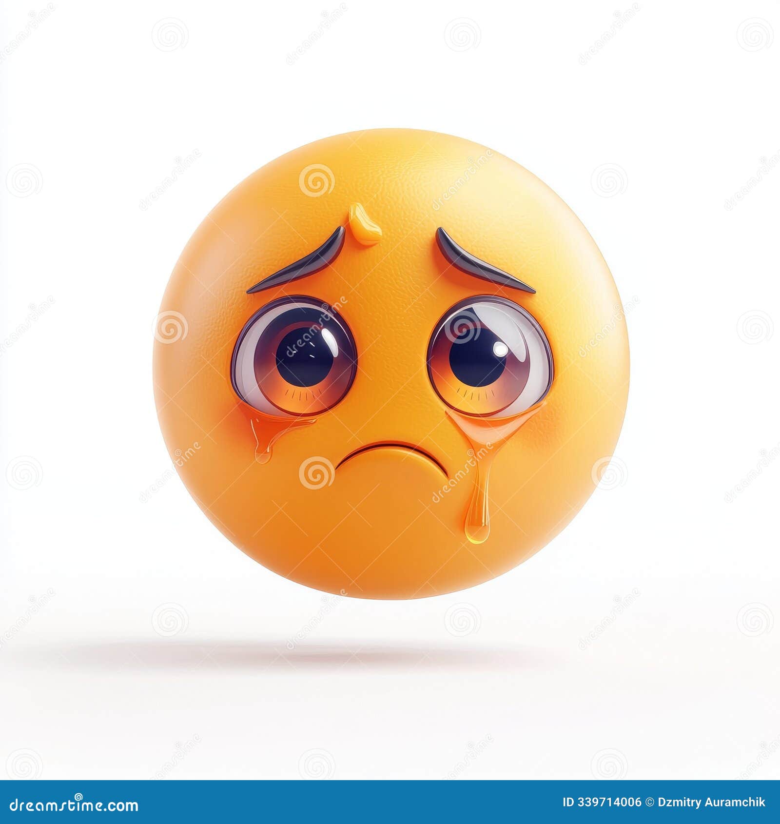 A Crying Emoji with Tears and a Sad Expression on a White Background ...