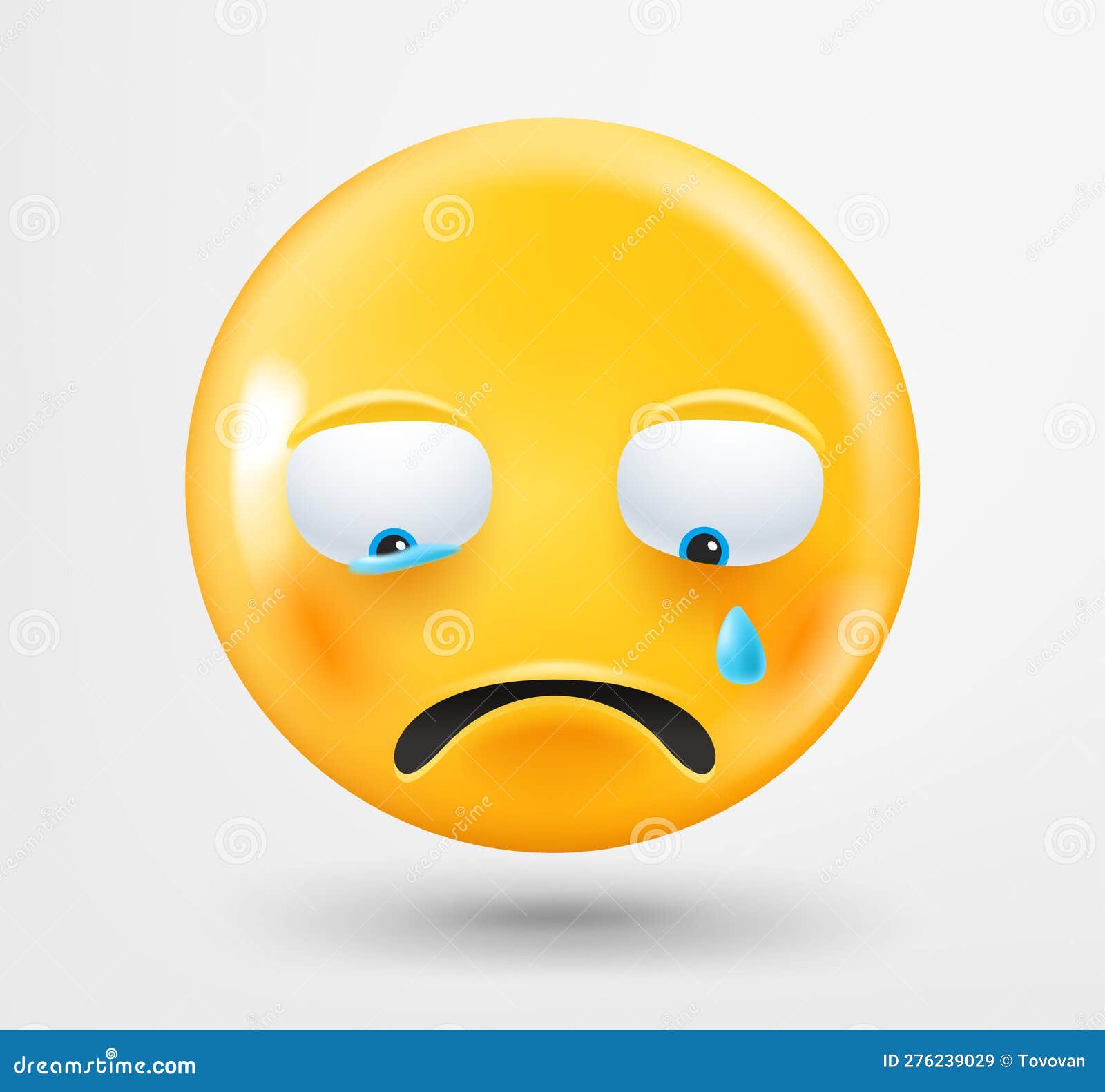 Crying Emoticon 3d Vector. Emoji Isolated on White Background Stock ...