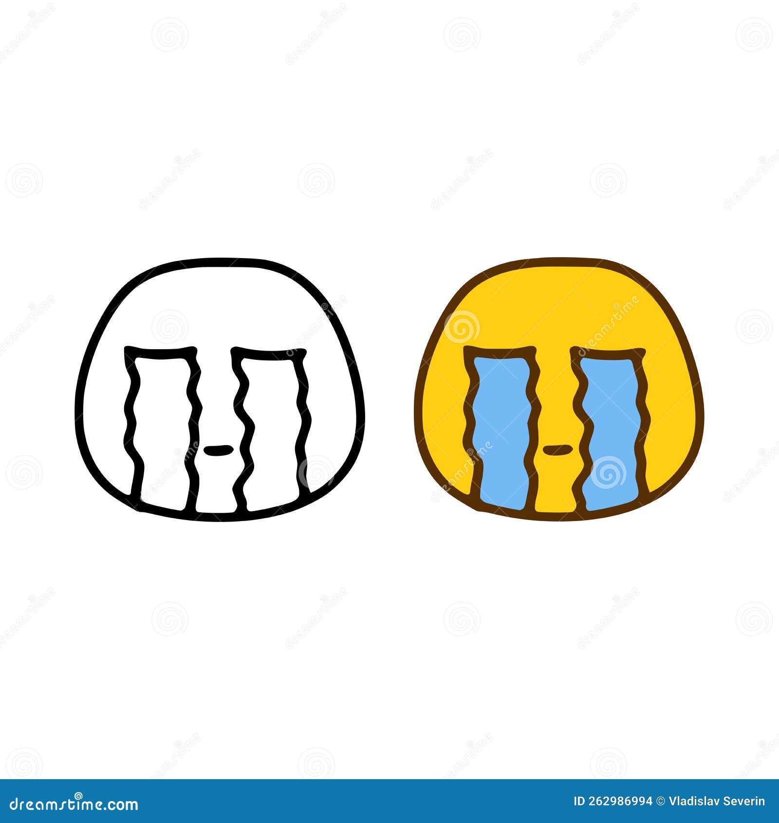 Crying Emoticon In Doodle Style Royalty-Free Stock Image ...
