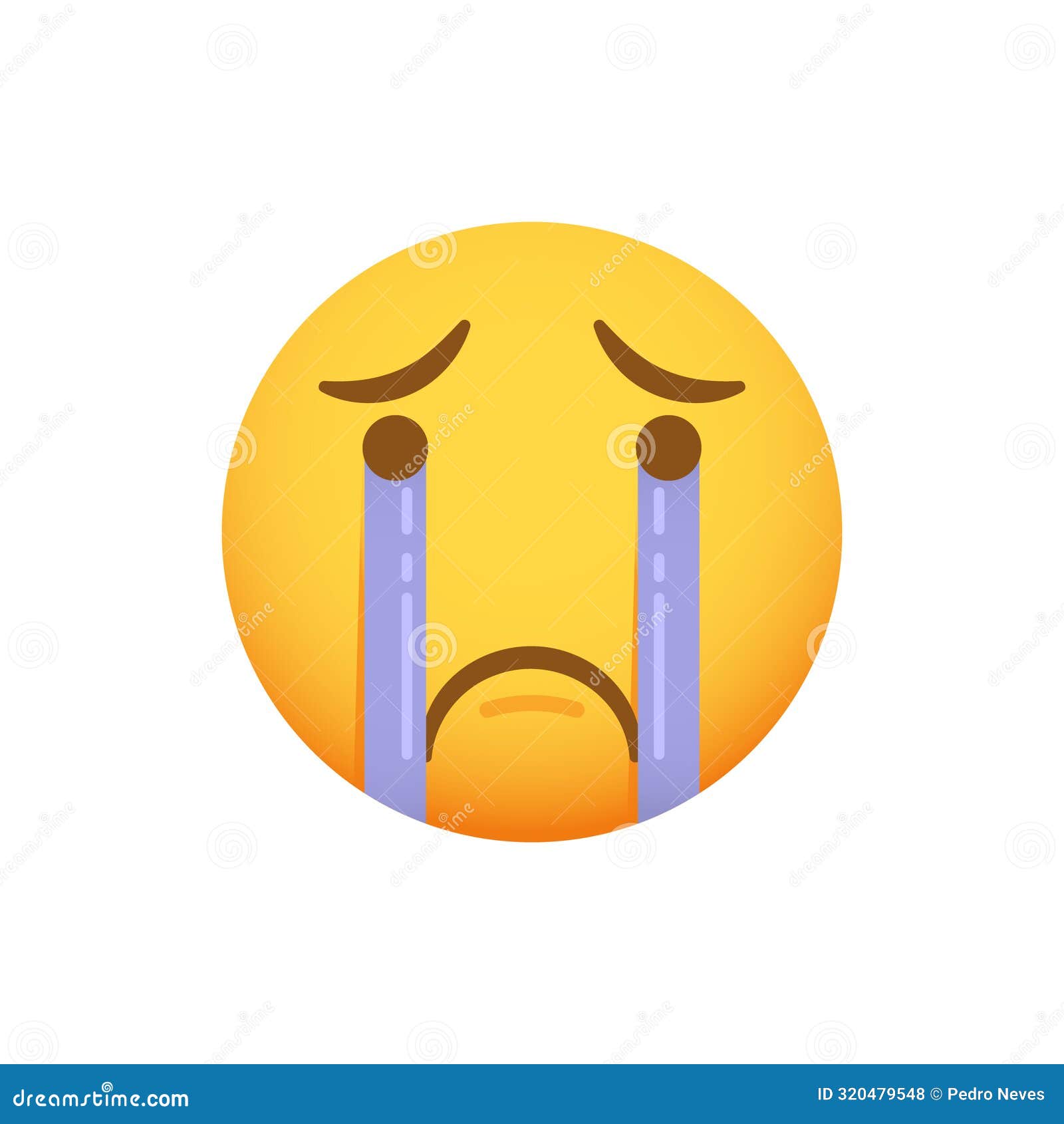 Crying Emoticon. Vector Emoji Smiley Icon. Sadness, Sorrow Stock Vector ...