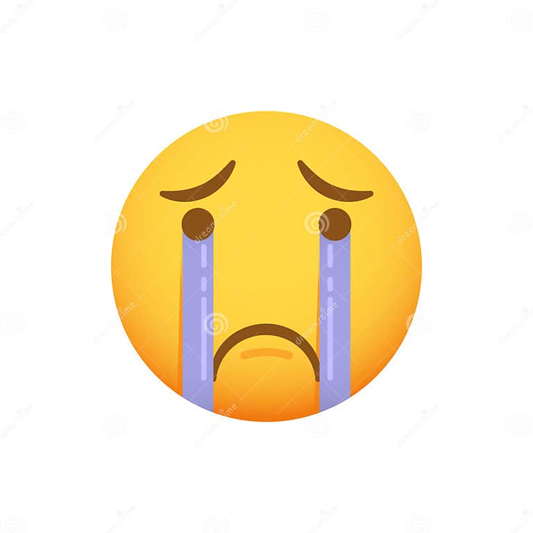Crying Emoticon. Vector Emoji Smiley Icon. Sadness, Sorrow Stock Vector ...