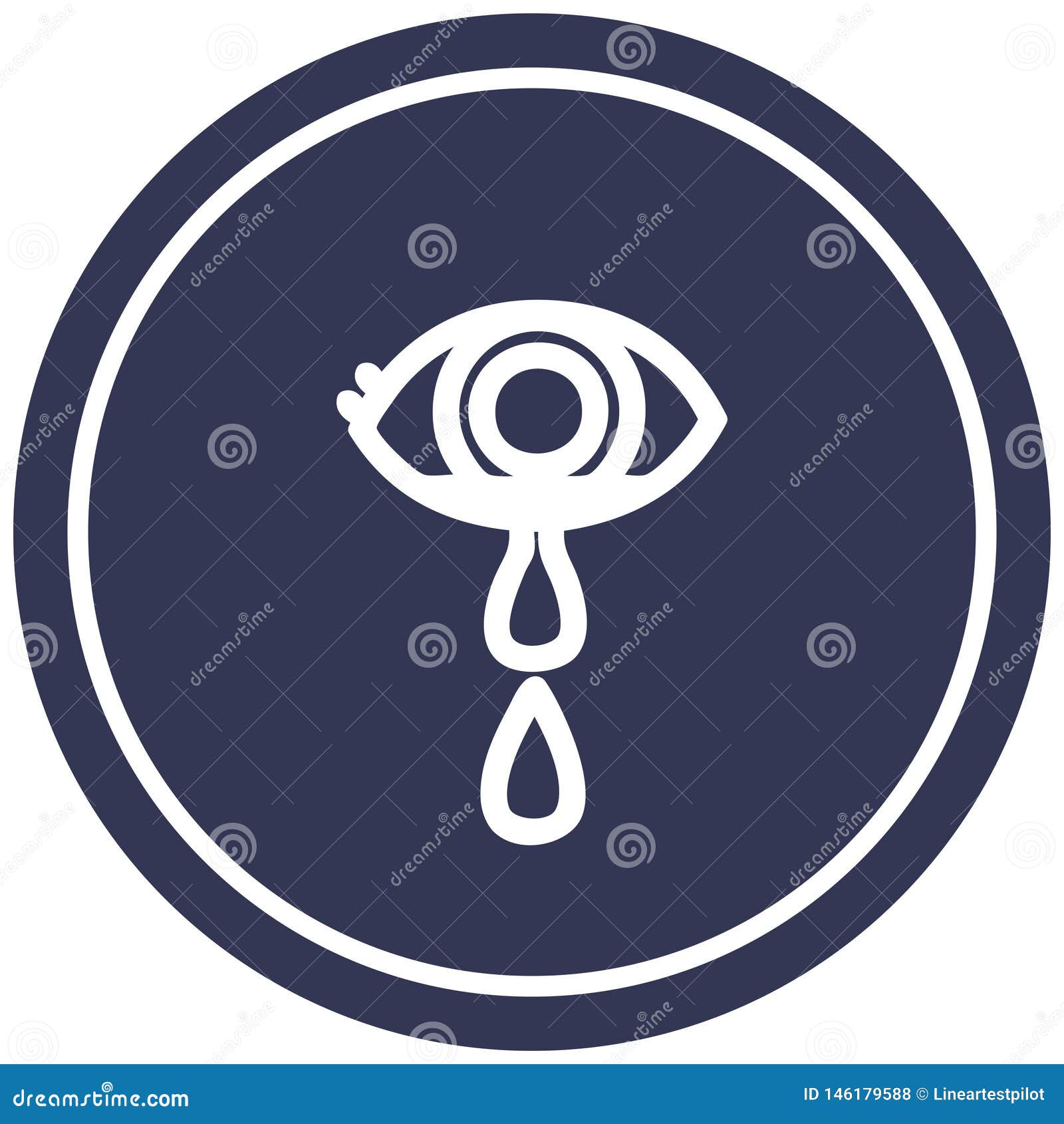 Crying Eye Circular Icon Symbol Stock Vector - Illustration of tears ...
