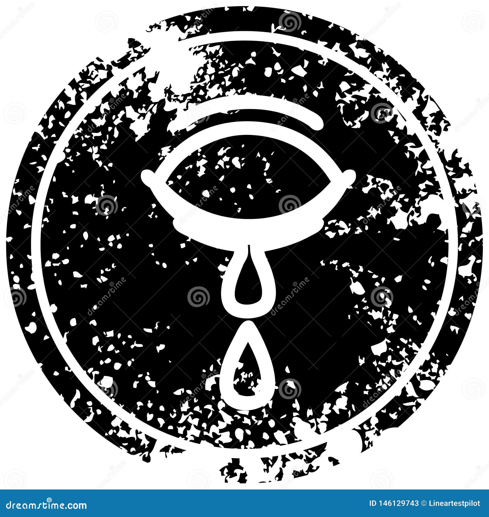 Crying Eye Distressed Icon Symbol Stock Vector - Illustration of sign ...