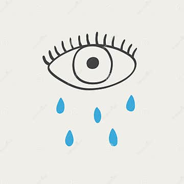 Crying eye stock vector. Illustration of face, blue, falling - 50600426