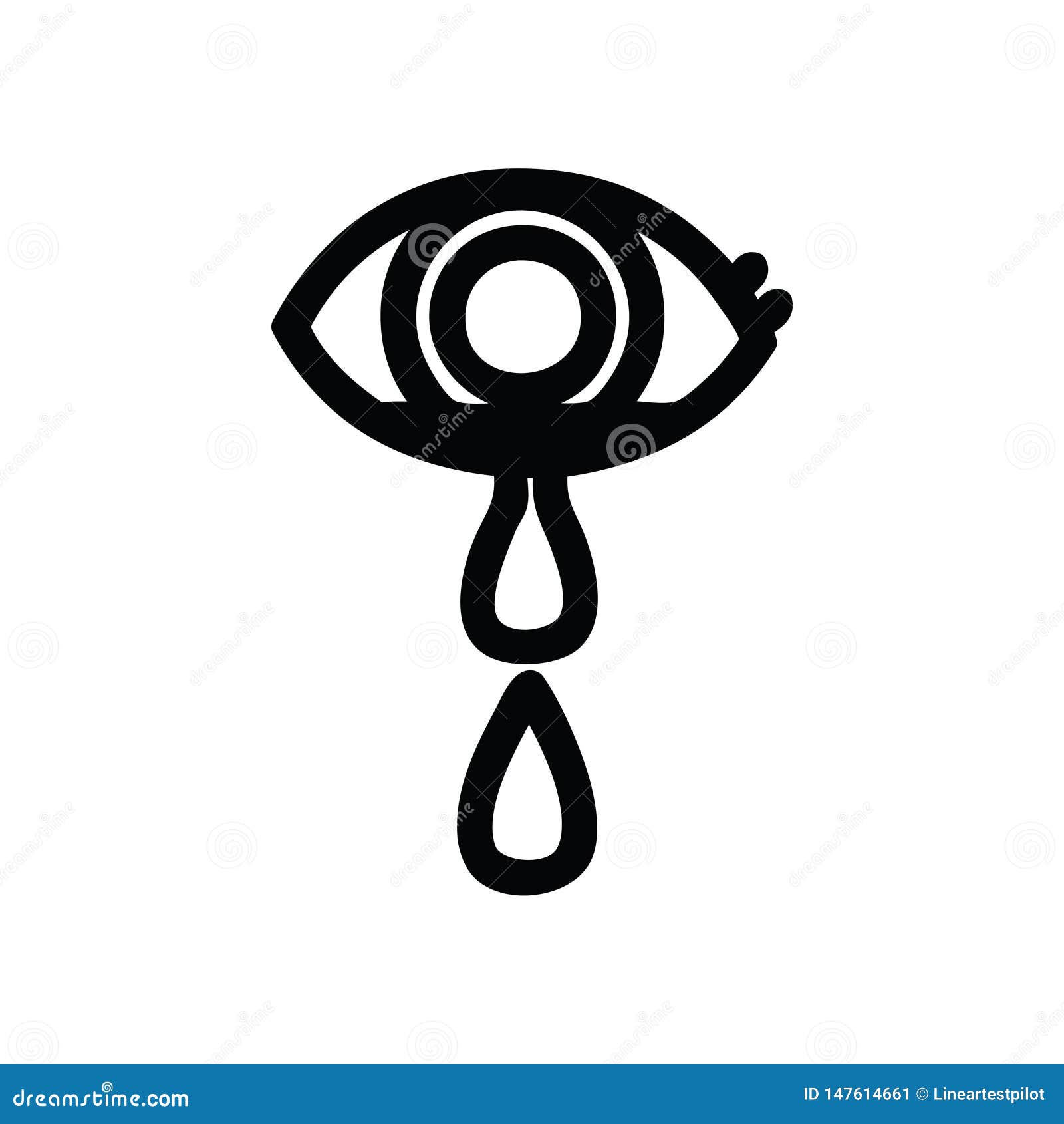 Crying eye icon stock vector. Illustration of element - 147614661
