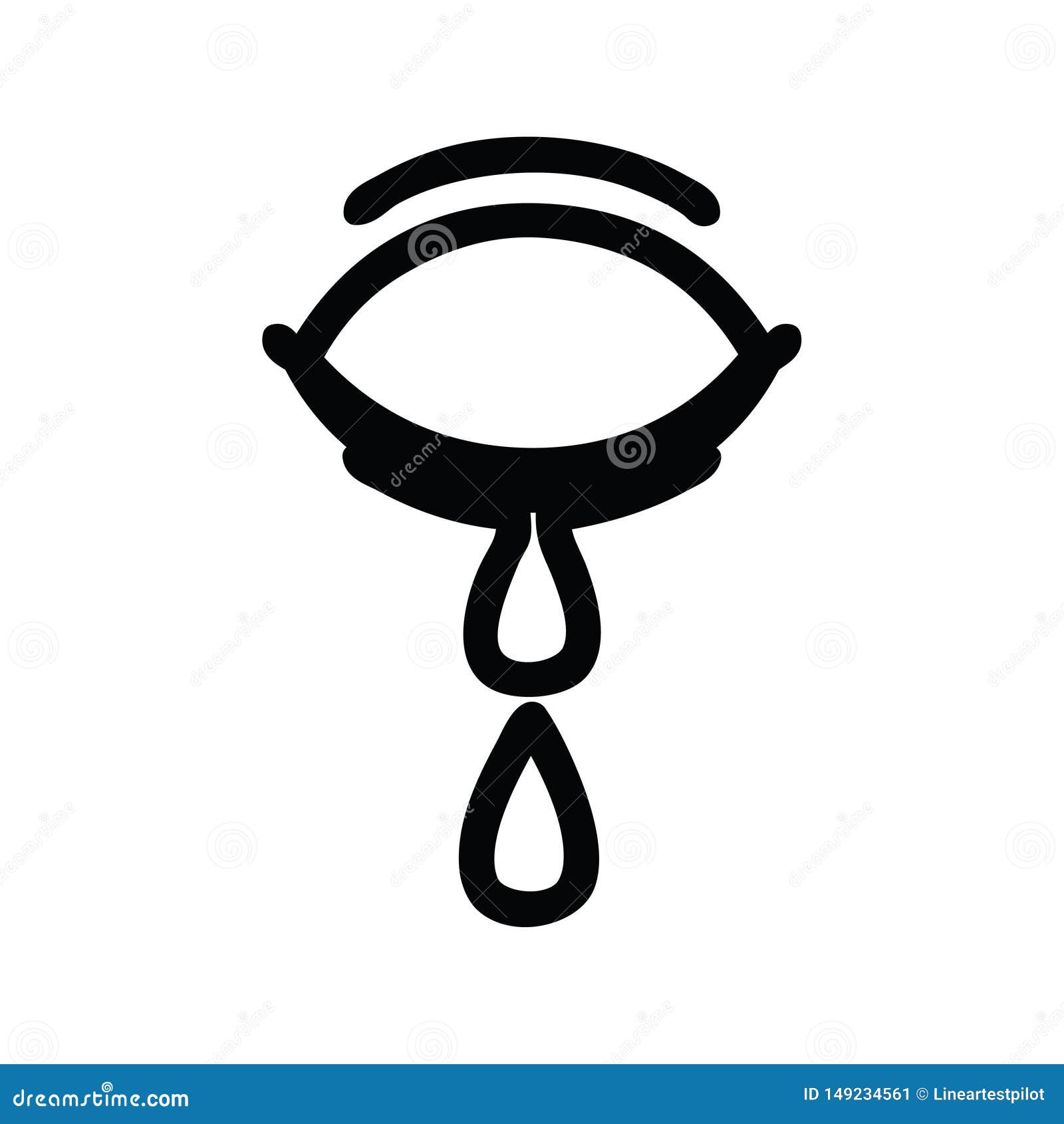 Crying eye icon stock vector. Illustration of crying - 149234561