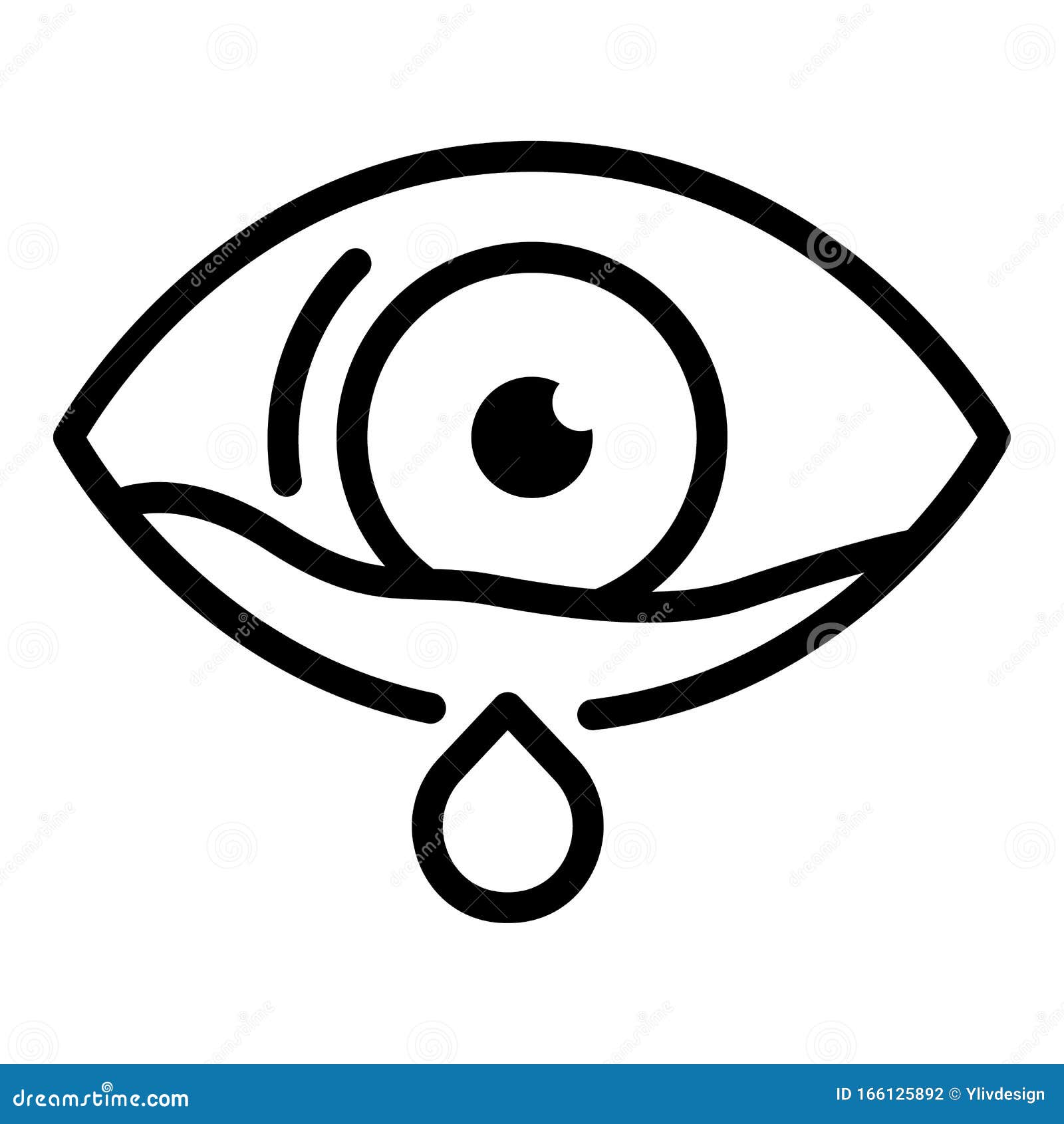 Crying Eye Icon, Outline Style Stock Vector - Illustration of band ...
