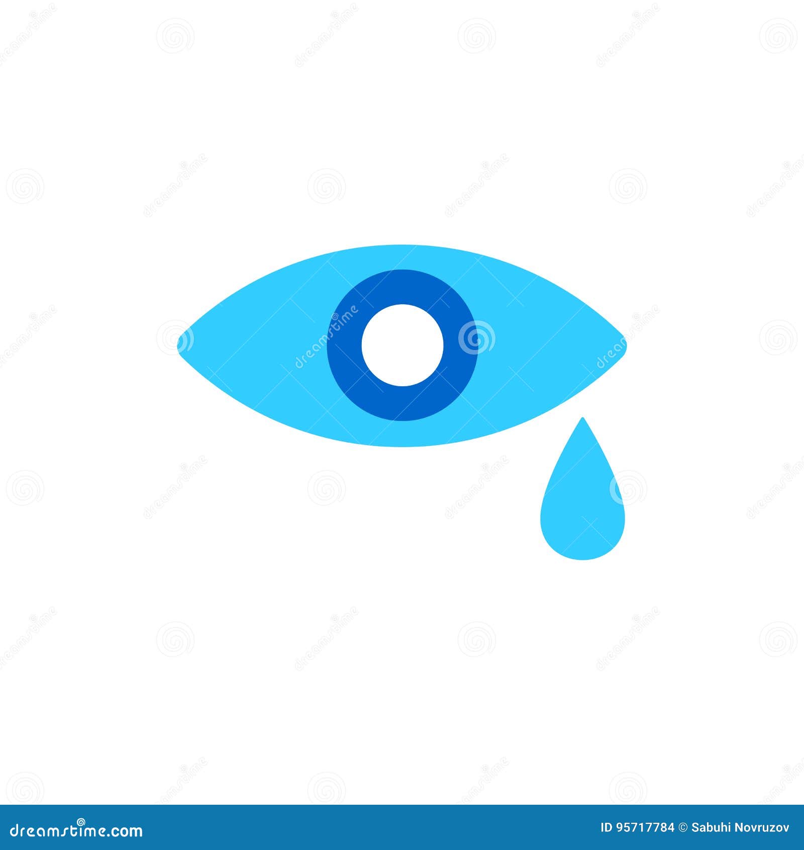 Crying Eye Vector Illustration. Ill Eye Vector Icon. Solid Flat Design ...