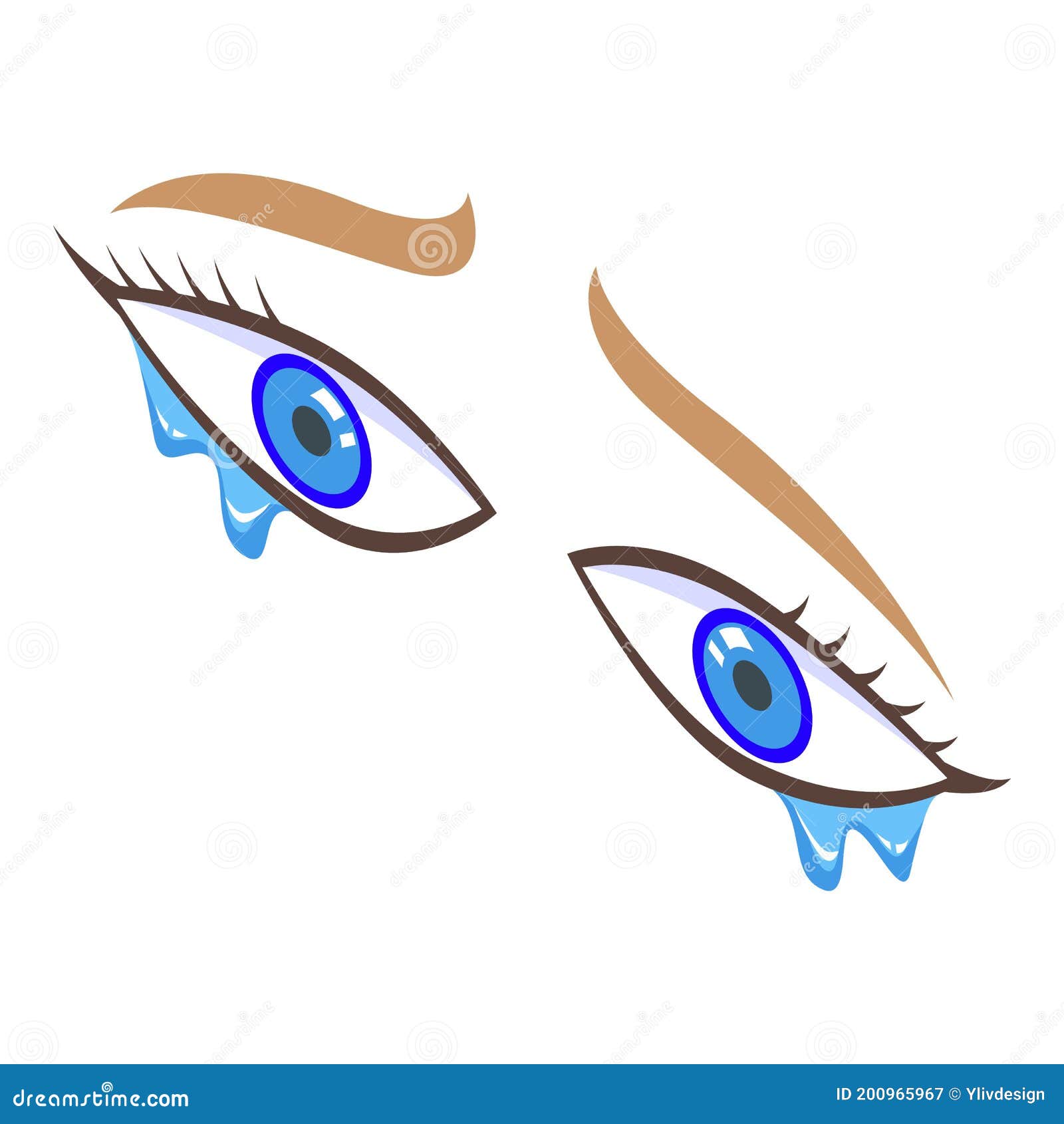 Crying Eyes Icon, Isometric Style Stock Vector - Illustration of line ...