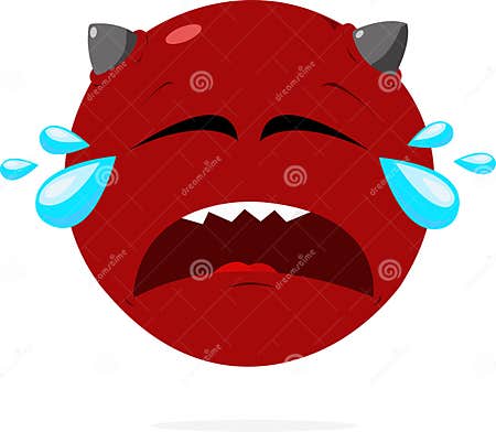 Crying face emoji imp stock illustration. Illustration of element ...