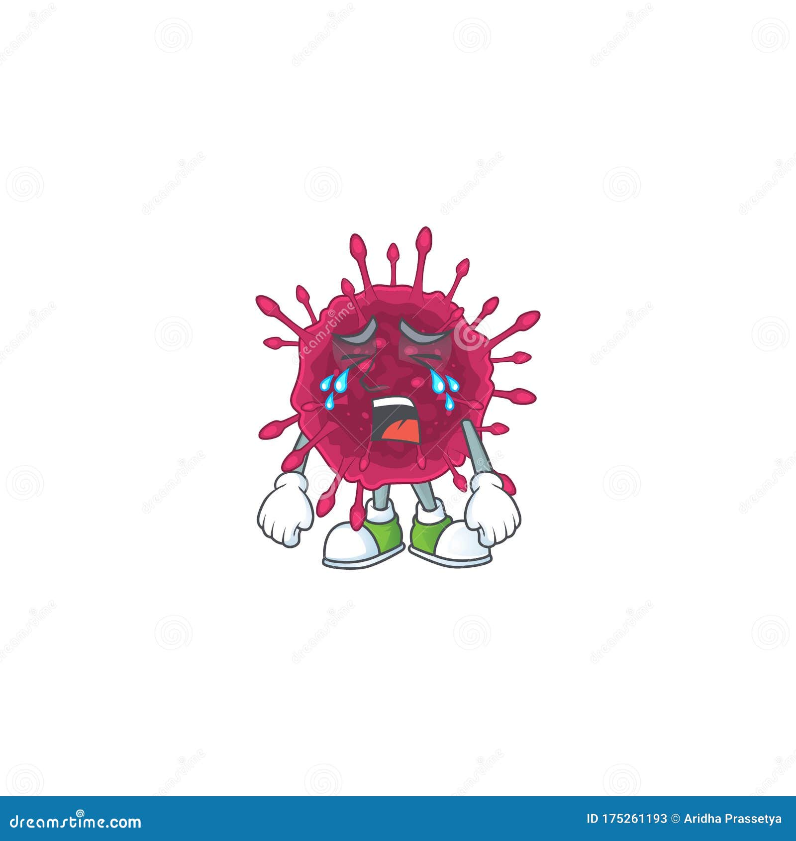 A Crying Face of COVID19 Cartoon Character Design Stock Vector ...