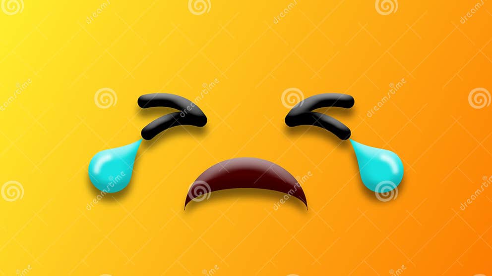 Crying Face Expression on Gradient Colour Background Stock Illustration ...