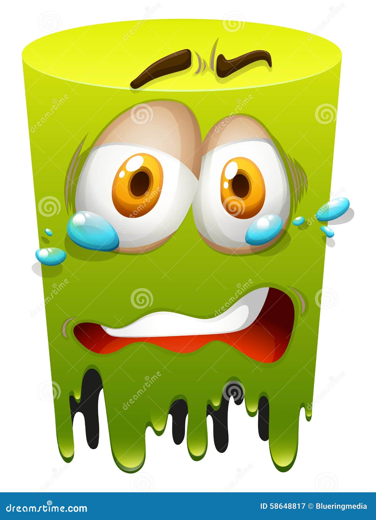 Sad Crying Face Emoji Icon Flat Style. Cute Emoticon Round Symbol ...