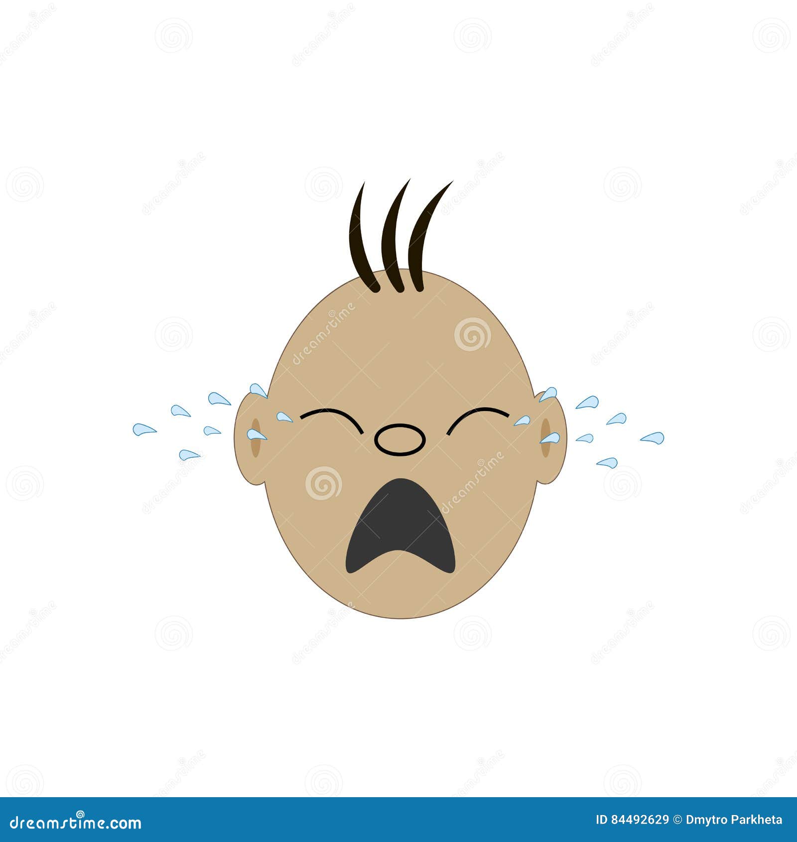 Crying face illustration stock vector. Illustration of vector - 84492629