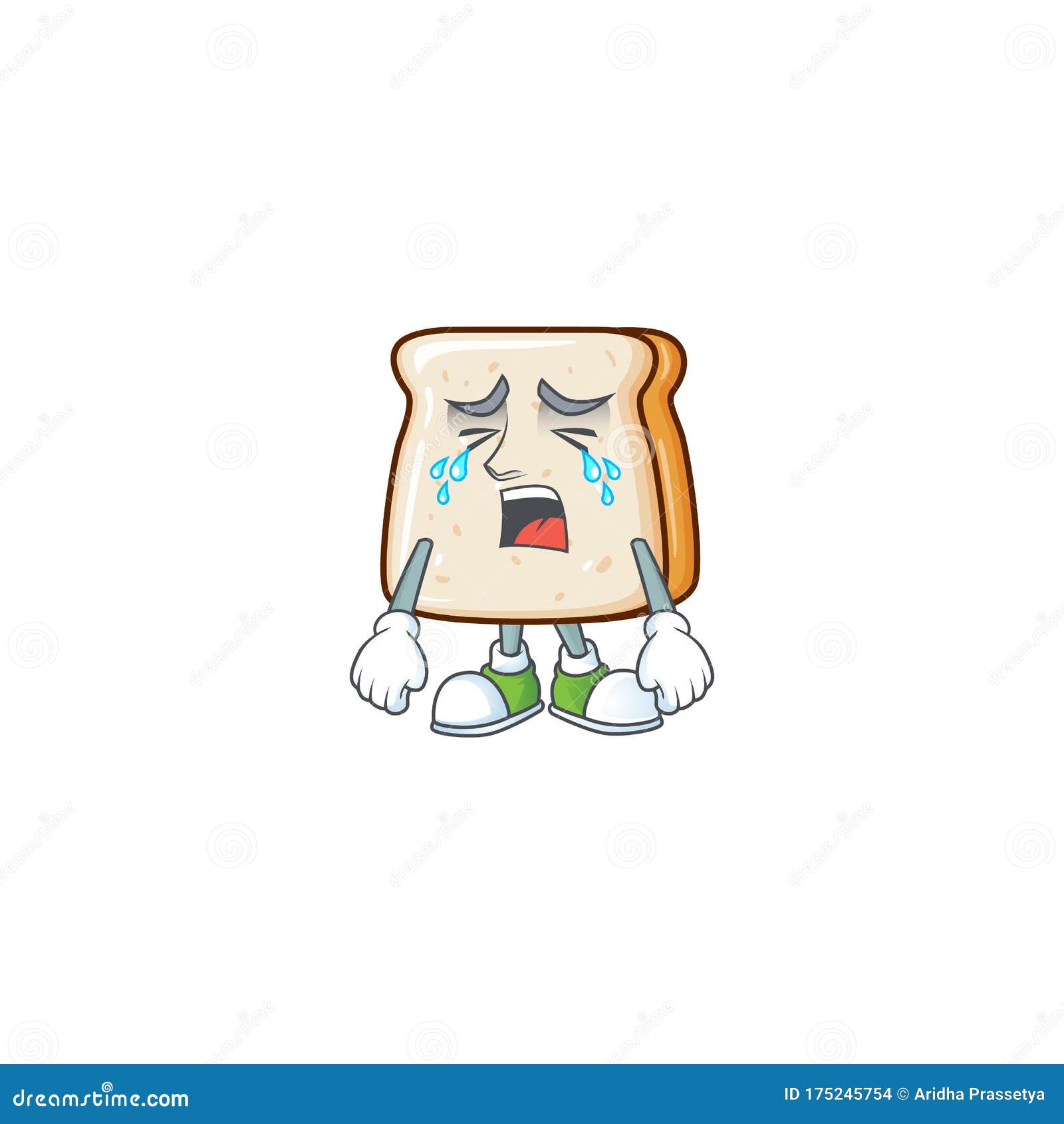 Bread Crying Illustration. Character Vector | CartoonDealer.com #206939055