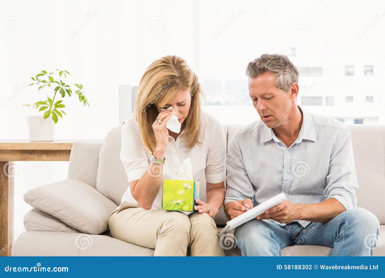 Crying Female Patient Talking To Therapist Stock Photo - Image of ...