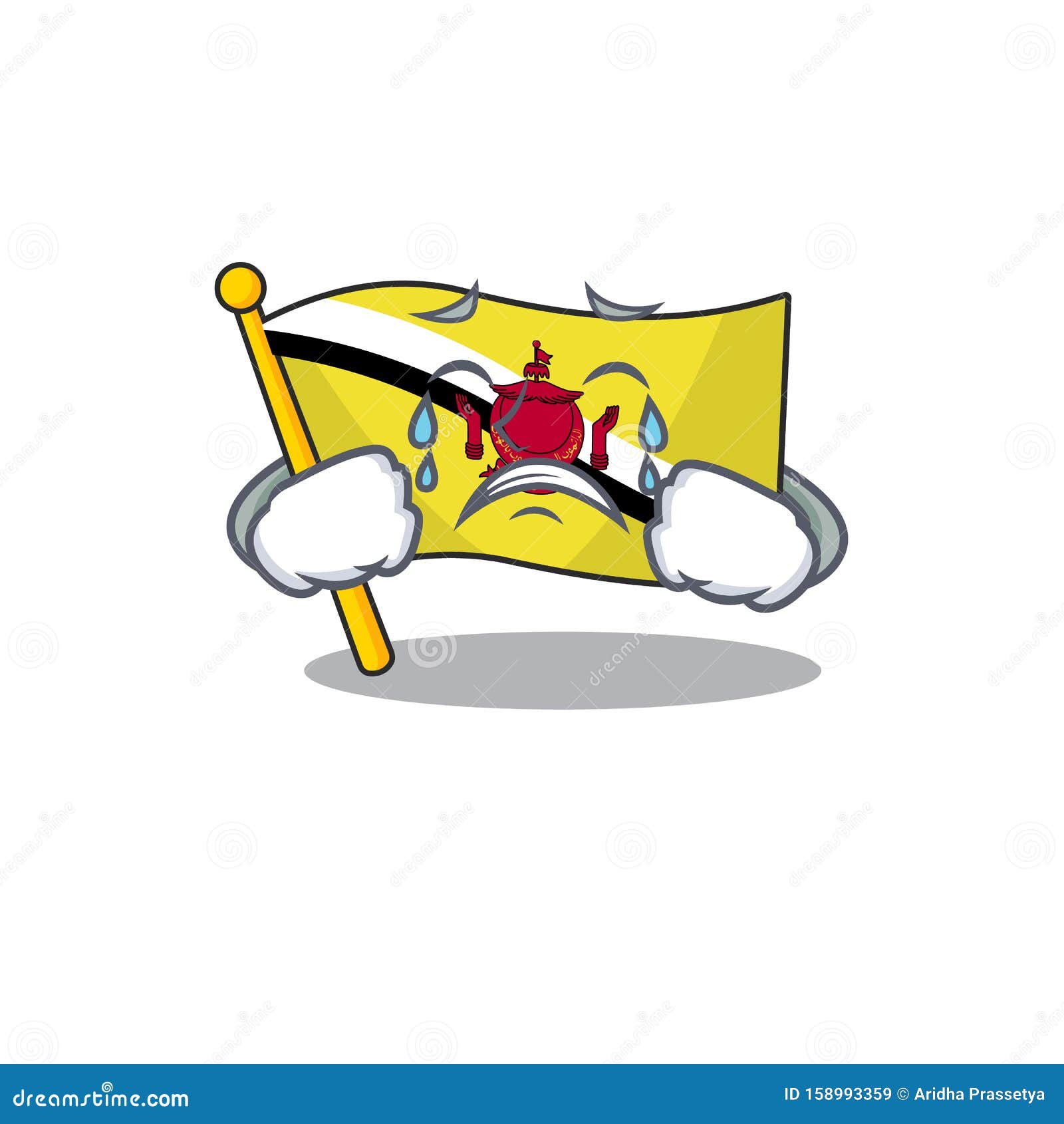 Crying Flag Colombia Mascot Shaped On Character Cartoon Vector ...