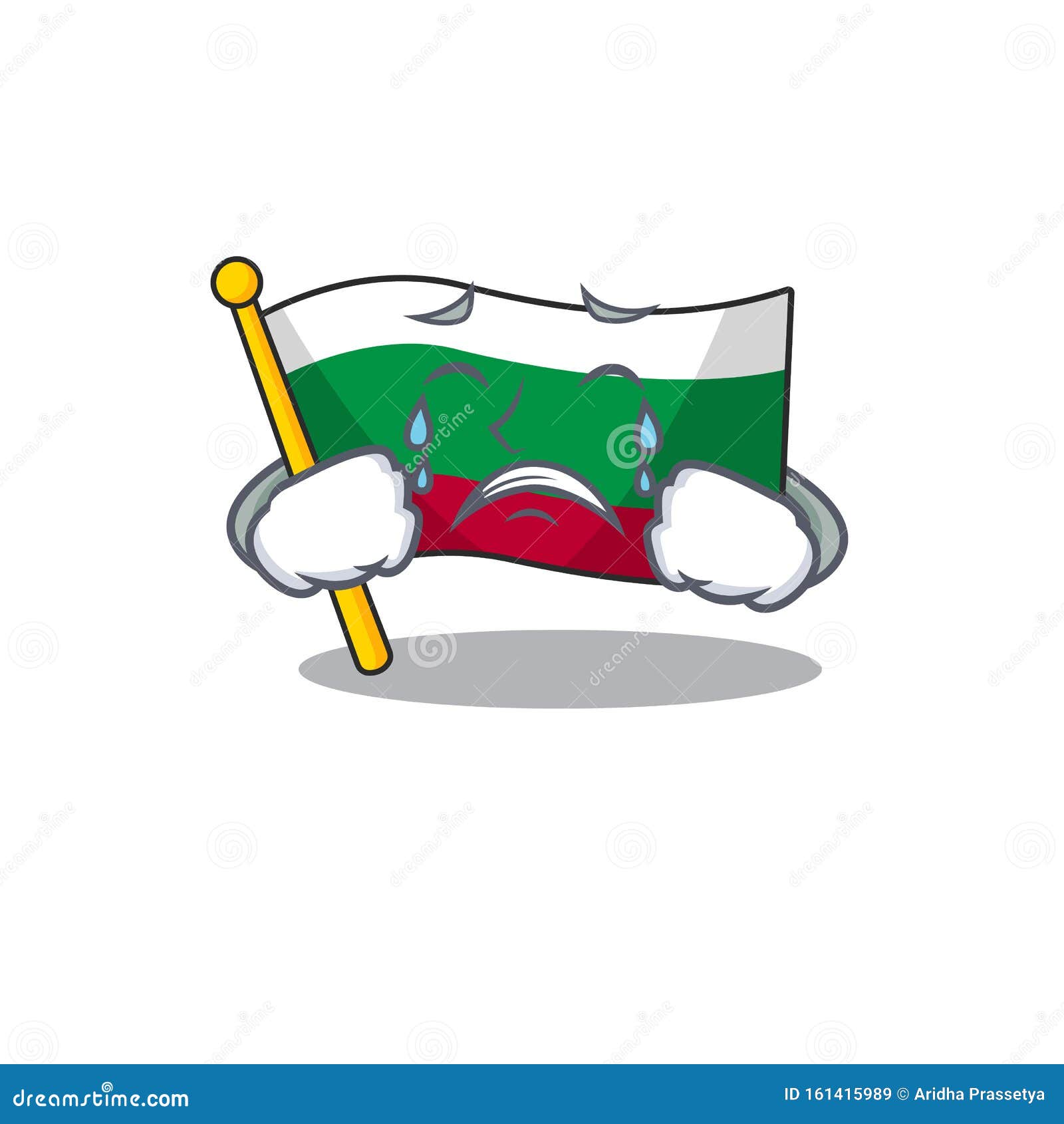 Crying Flag Colombia Mascot Shaped On Character Cartoon Vector ...