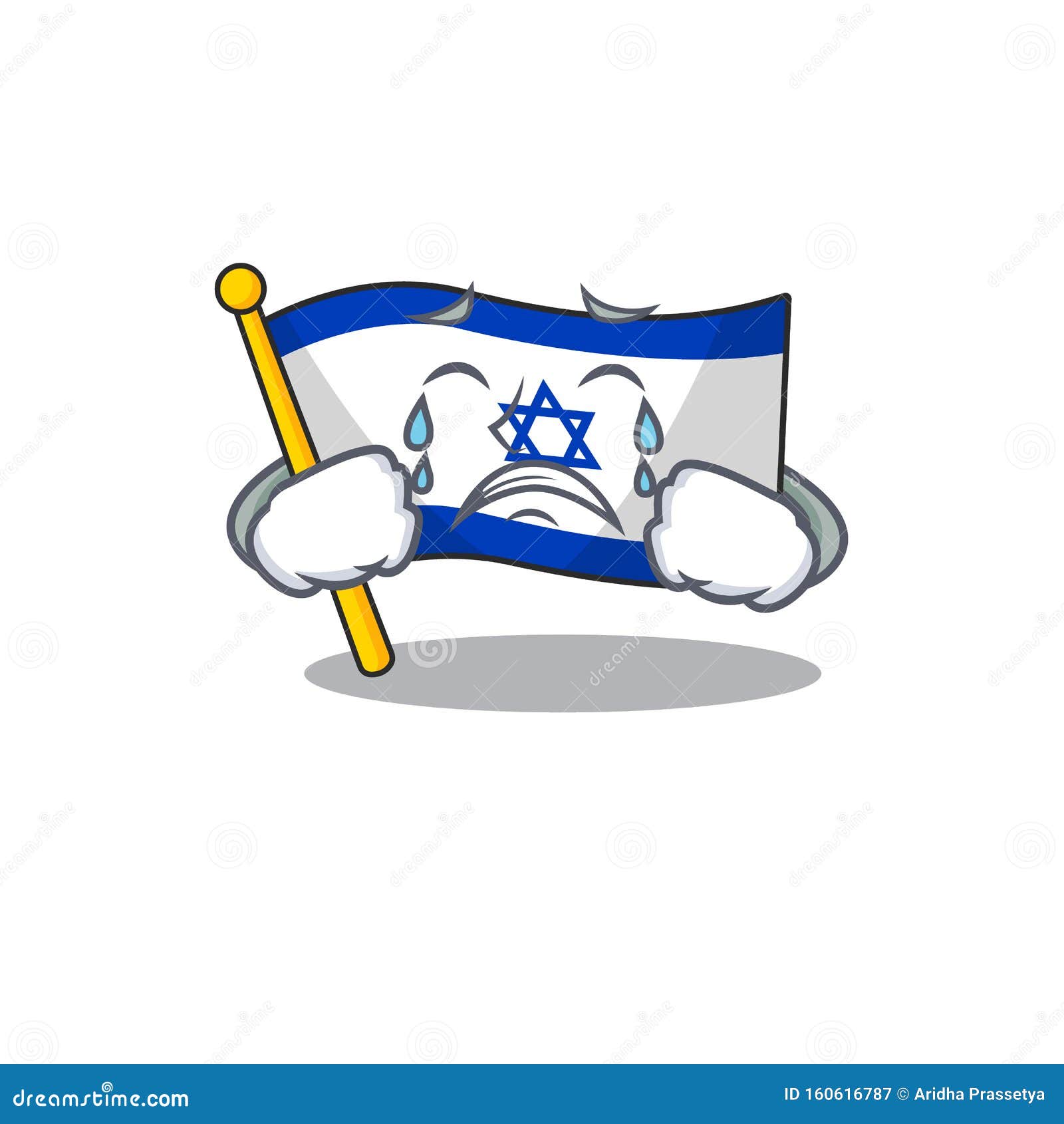 Sad Crying Flag Scotland Scroll Cartoon Character Design Vector ...