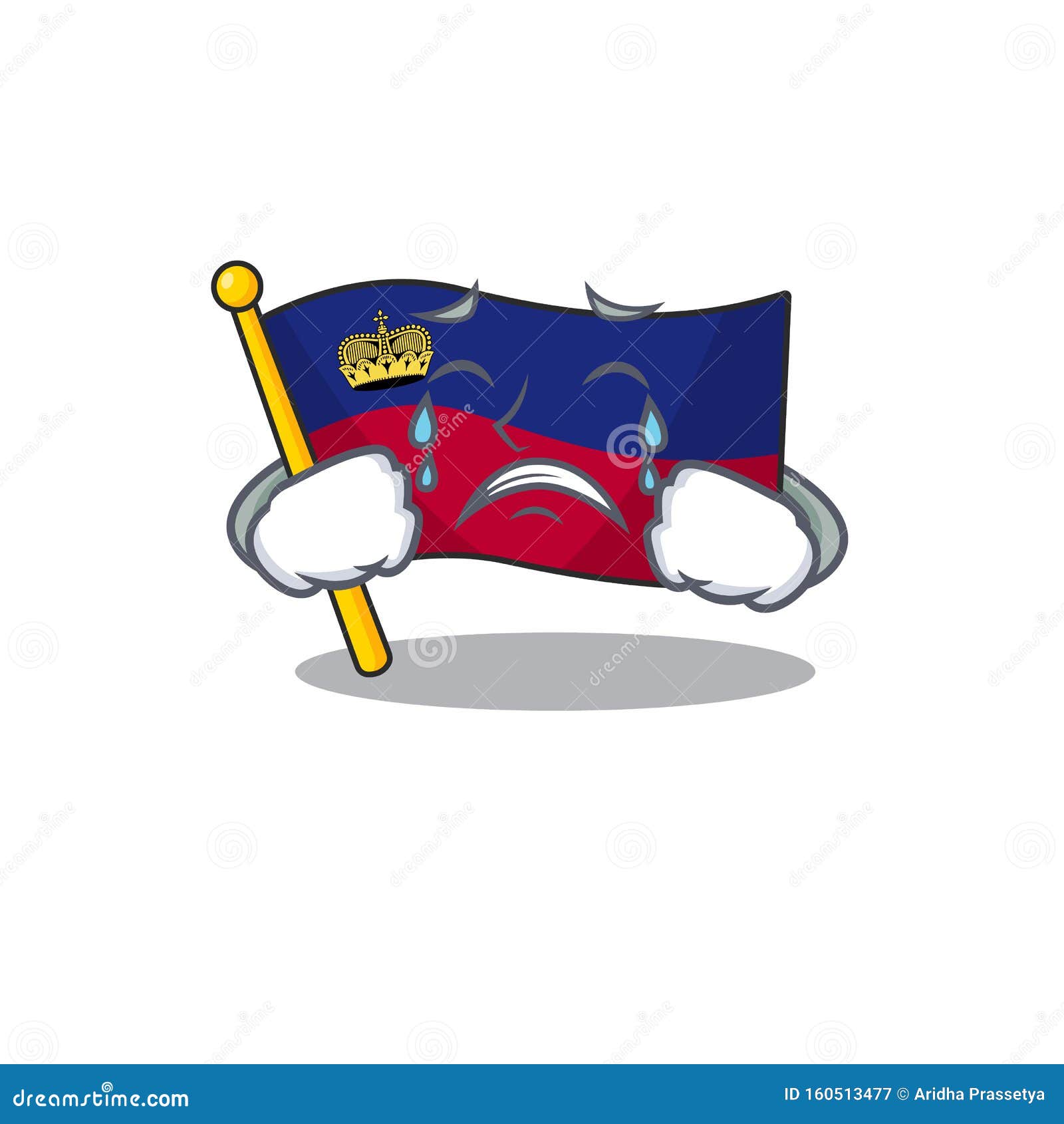 Sad Crying Flag Scotland Scroll Cartoon Character Design Vector ...