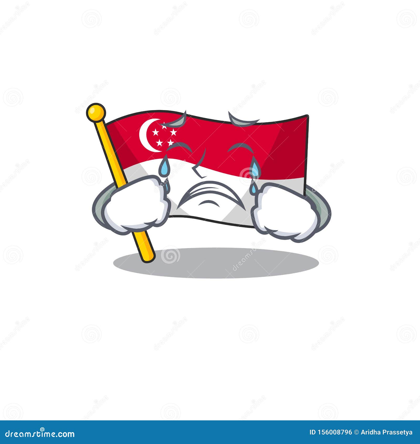 Crying Flag Colombia Mascot Shaped On Character Cartoon Vector ...