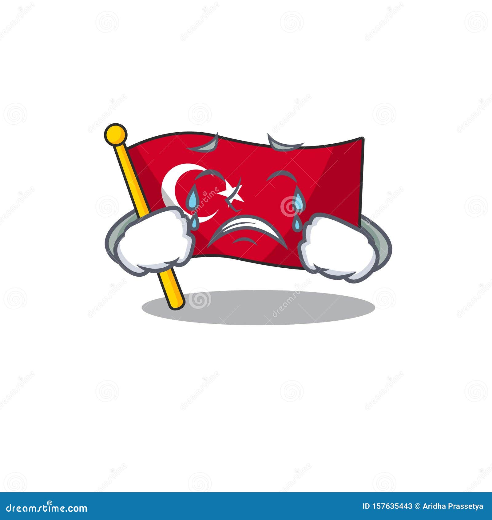 Crying Flag Colombia Mascot Shaped On Character Cartoon Vector ...