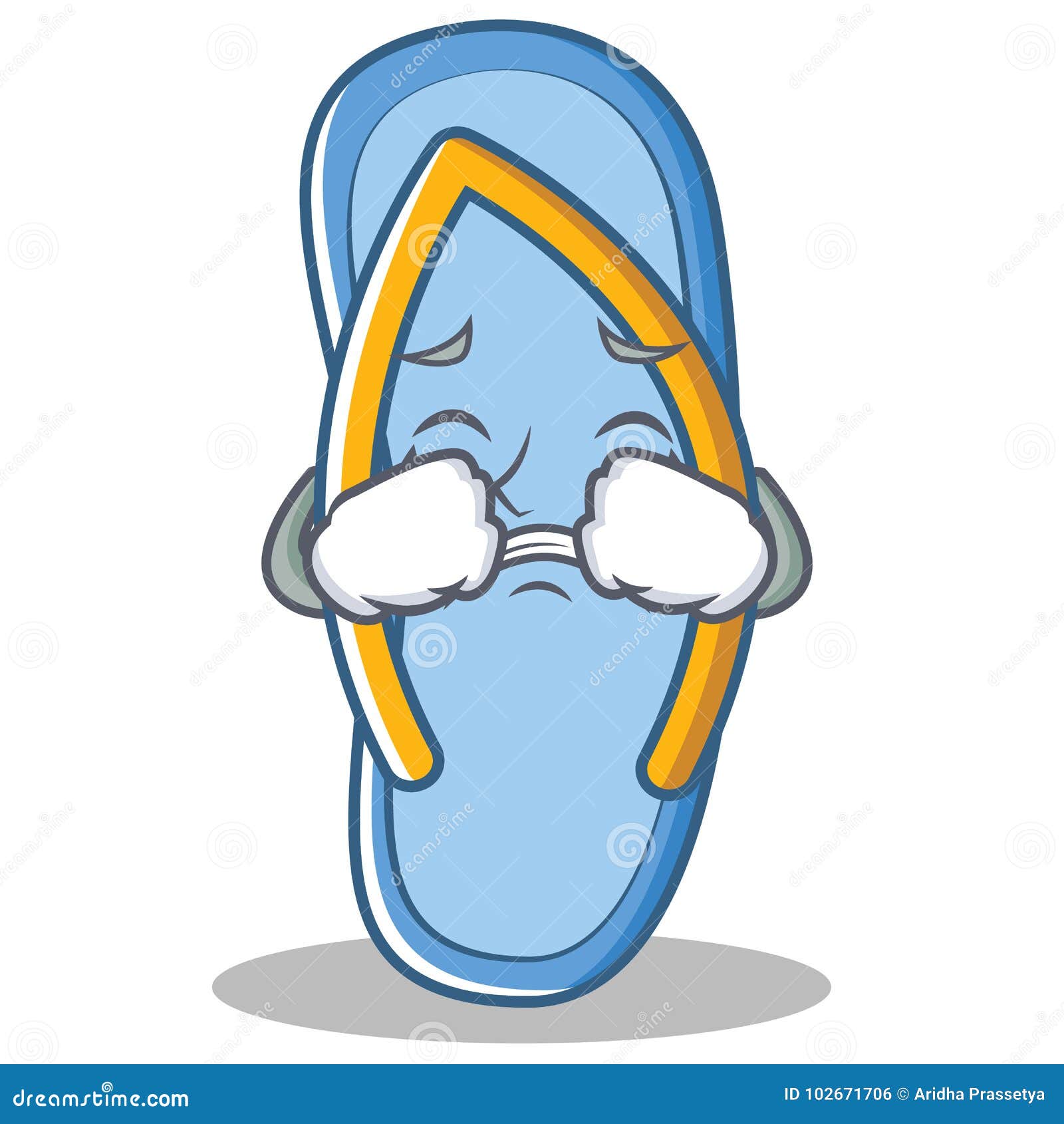 Crying Flip Flops Character Cartoon Stock Vector - Illustration of ...