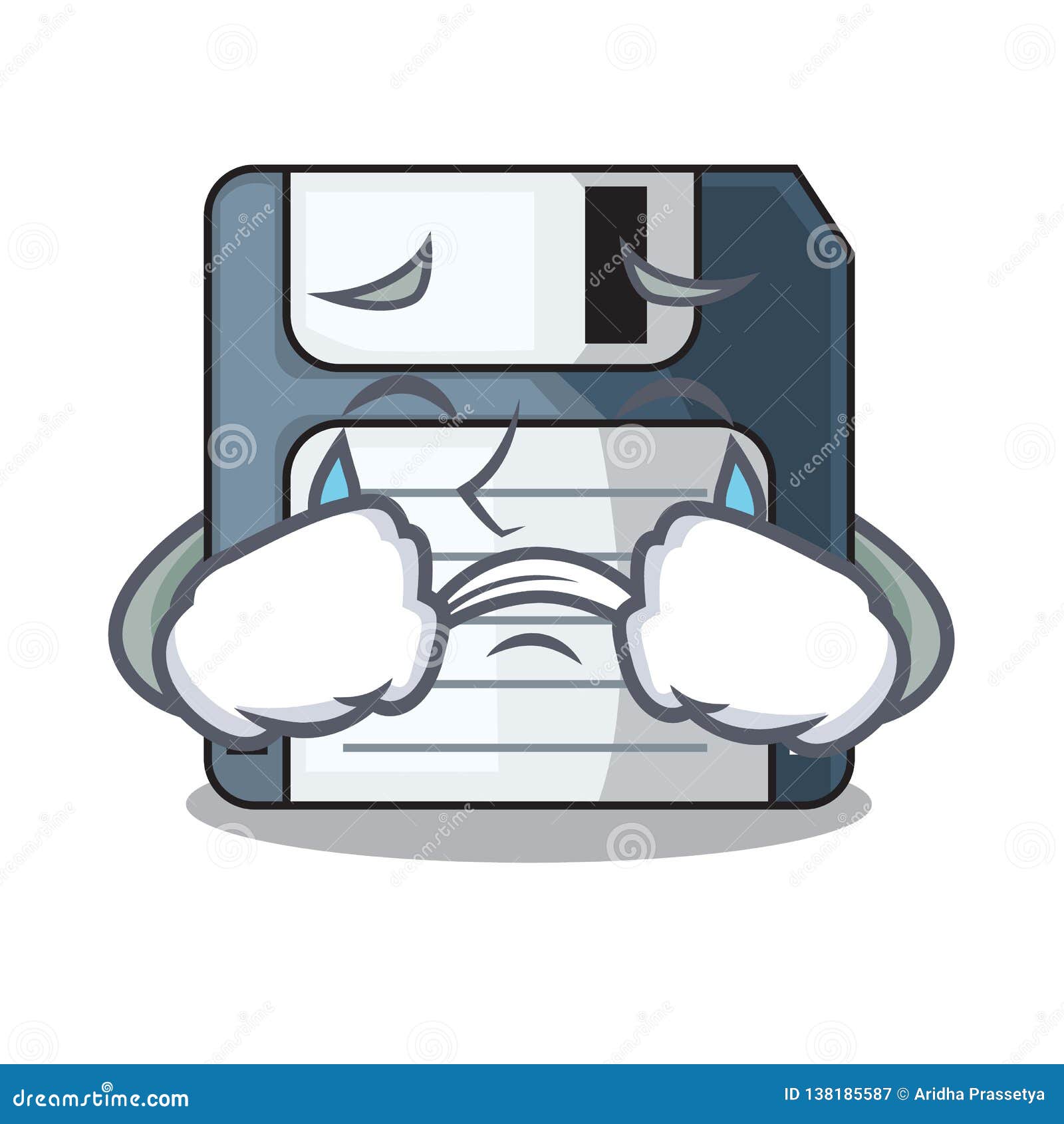 Crying Floppy Disk in the Character Funny Stock Vector - Illustration ...