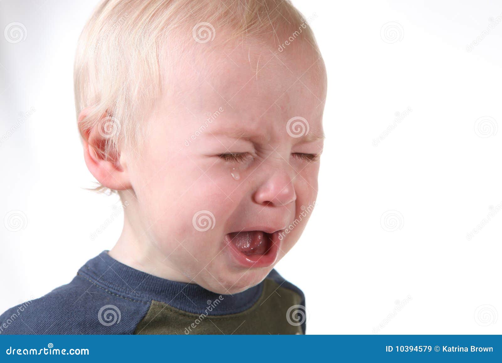 Crying Frustrated Little Boy on White Stock Image - Image of scared ...