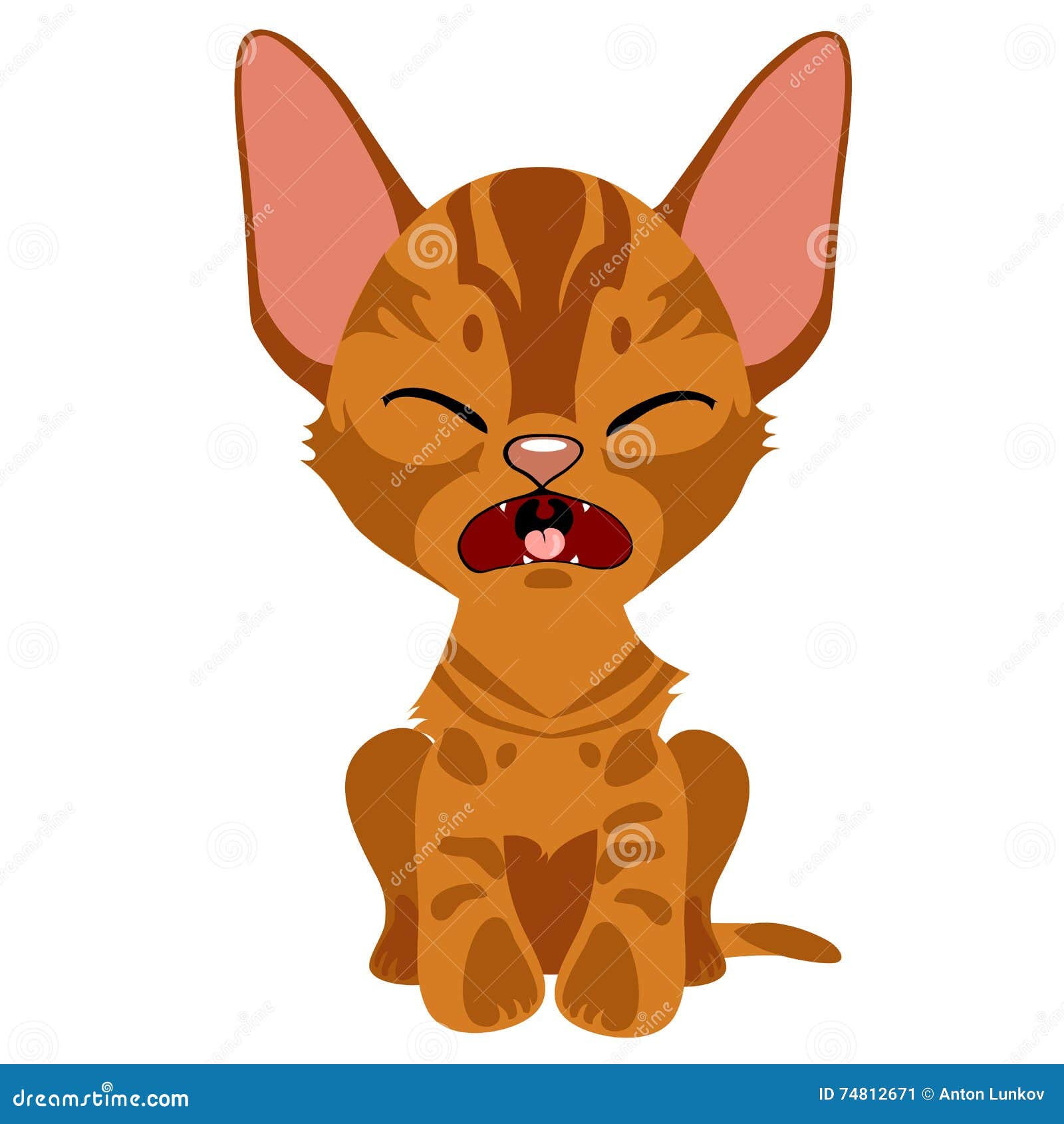 Set Of Cartoon Cat Sphinx, Siamese And British Cat Portraits ...