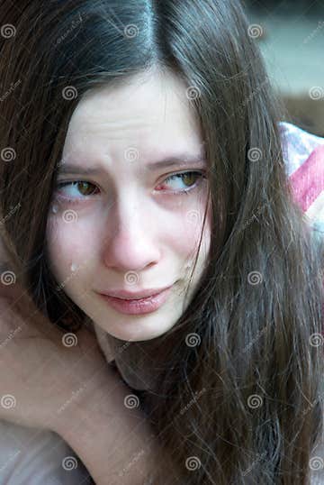 Crying girl stock image. Image of despair, burial, face - 14196697