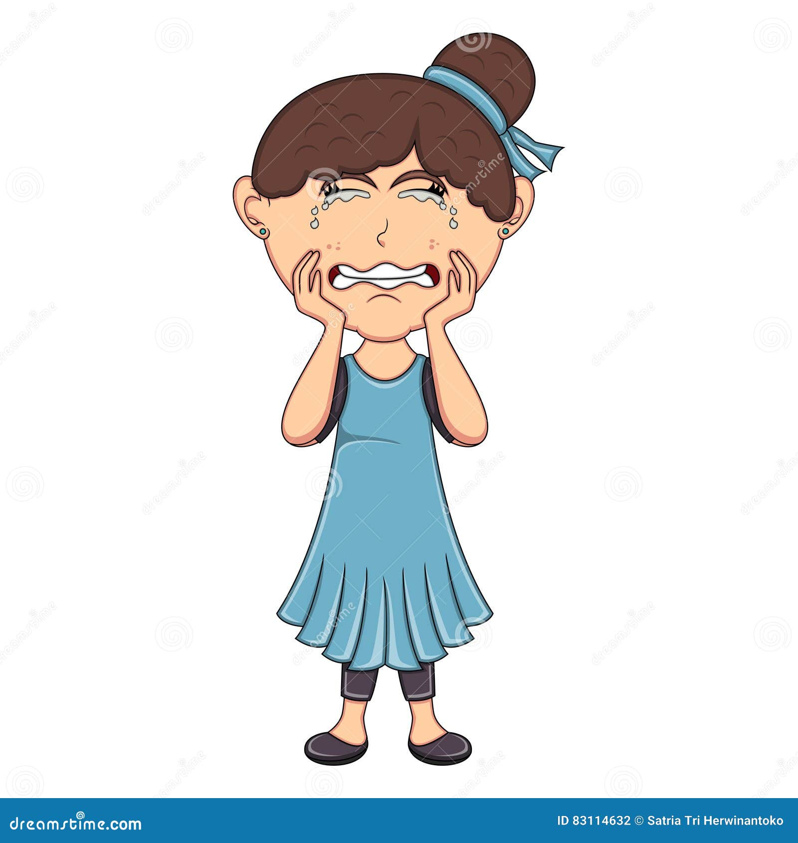 Crying girl cartoon stock vector. Illustration of pain - 83114632