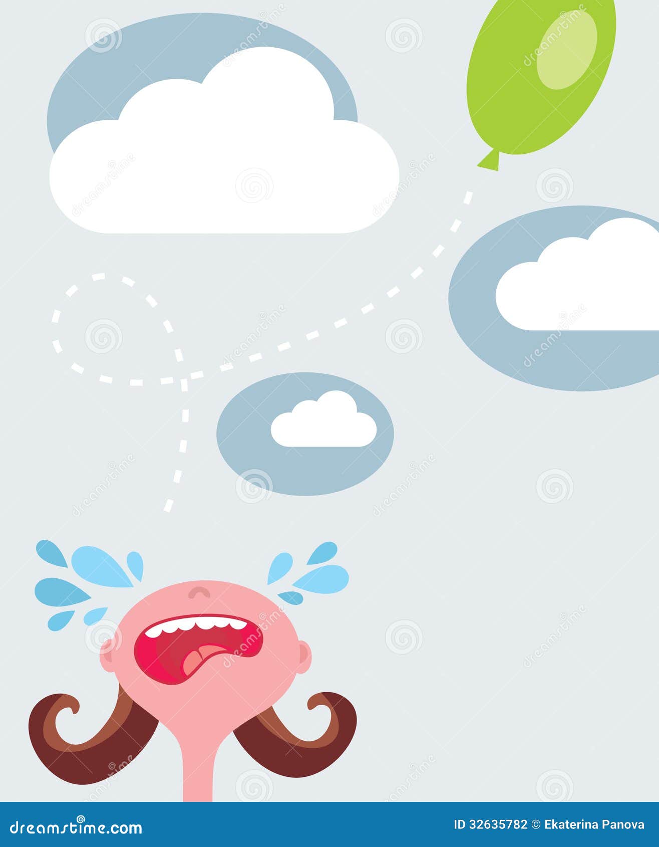 Crying girl. stock vector. Illustration of tragedy, tears - 32635782