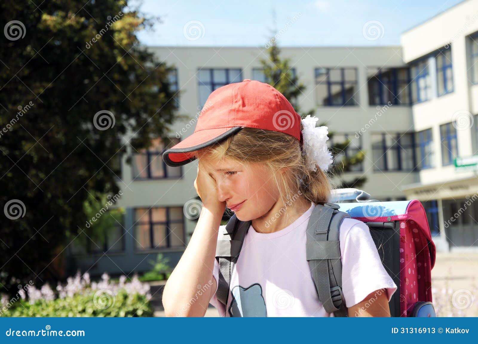 Crying Girl Lying On Asphalt Royalty-Free Stock Photo | CartoonDealer ...