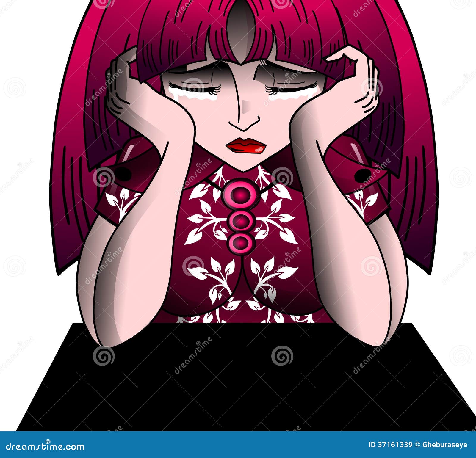 Animated Sad Crying Girl