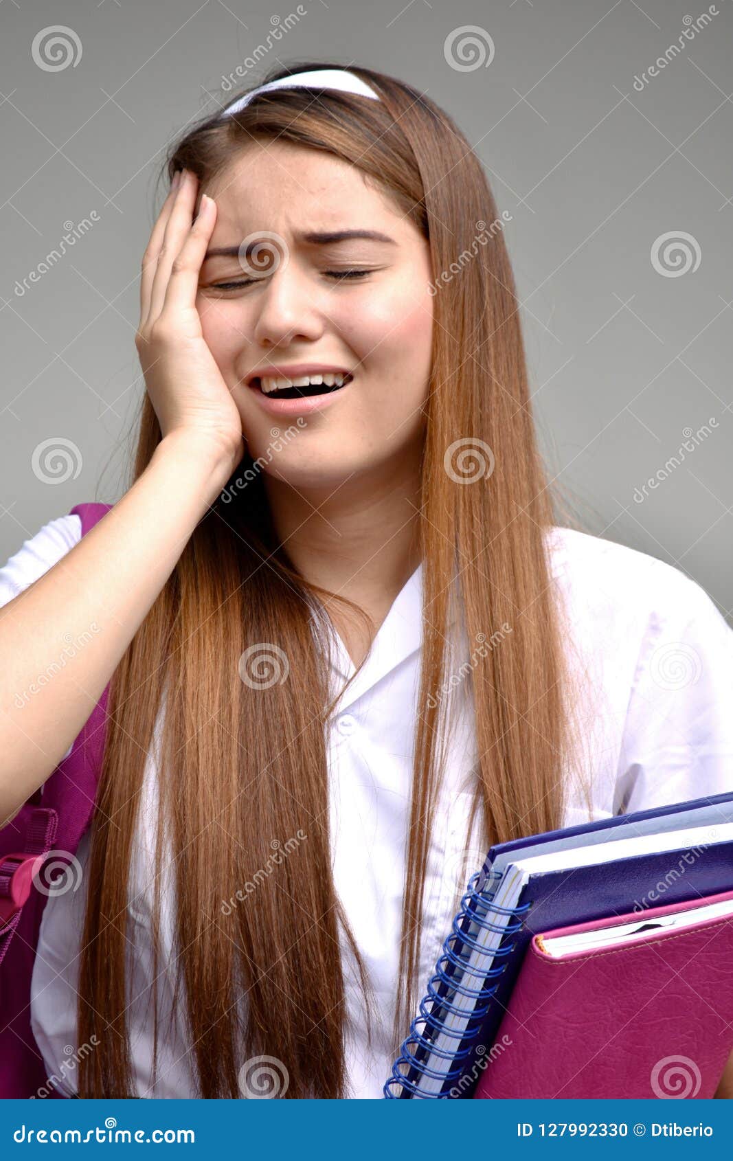 Crying Girl Student stock photo. Image of pupils, beautiful - 127992330