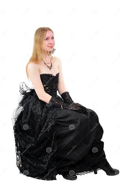 Crying gothic girl stock image. Image of beautiful, white - 5780105