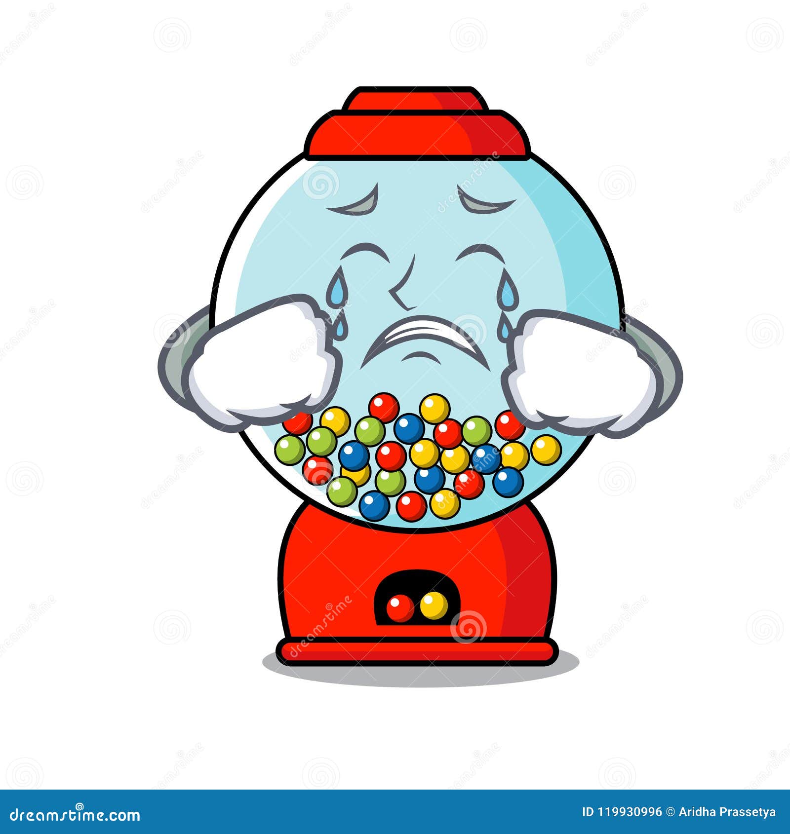 Crying Gumball Machine Mascot Cartoon Stock Vector - Illustration of ...