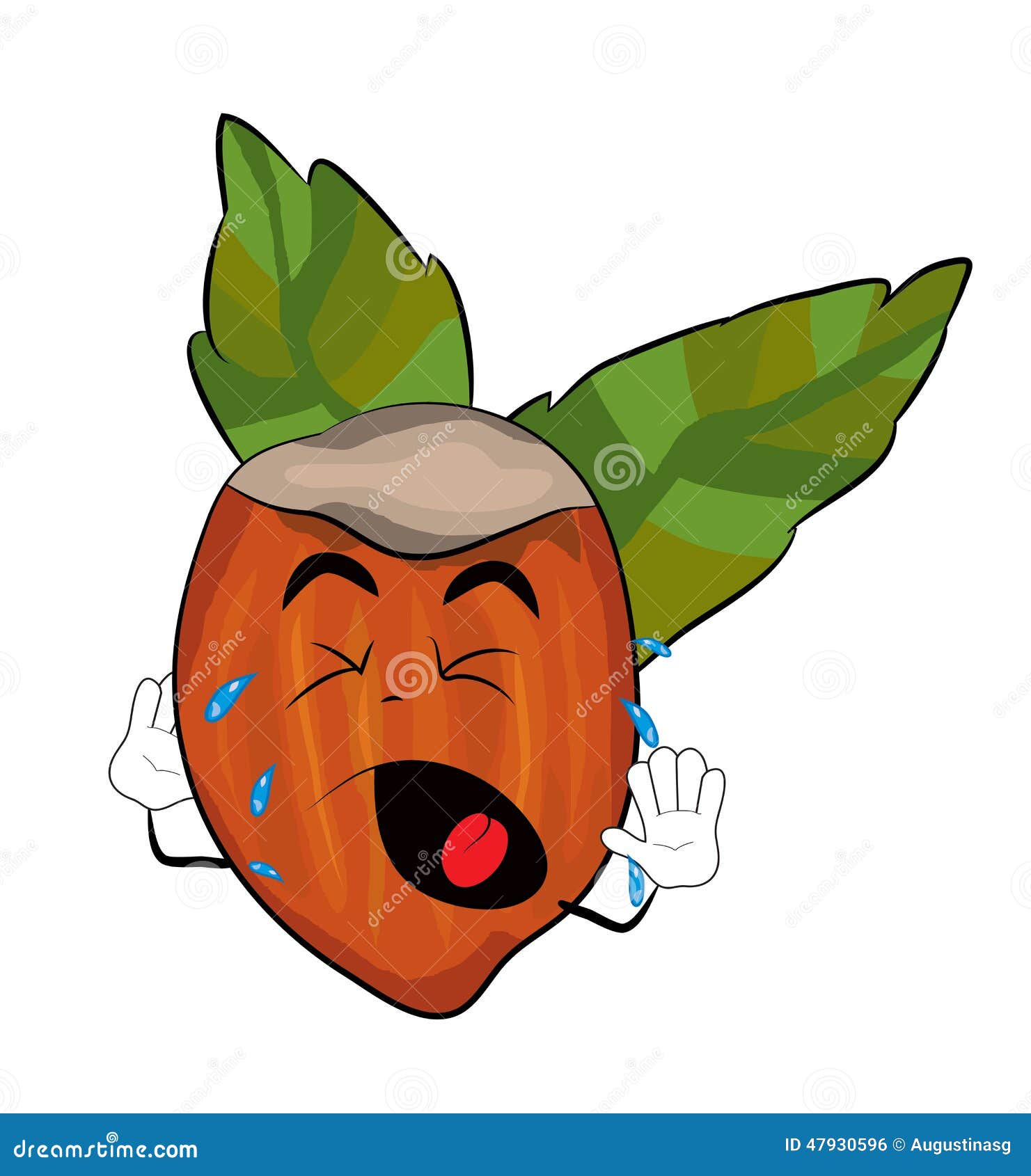 Crying Hazelnut cartoon stock illustration. Illustration of vecor ...