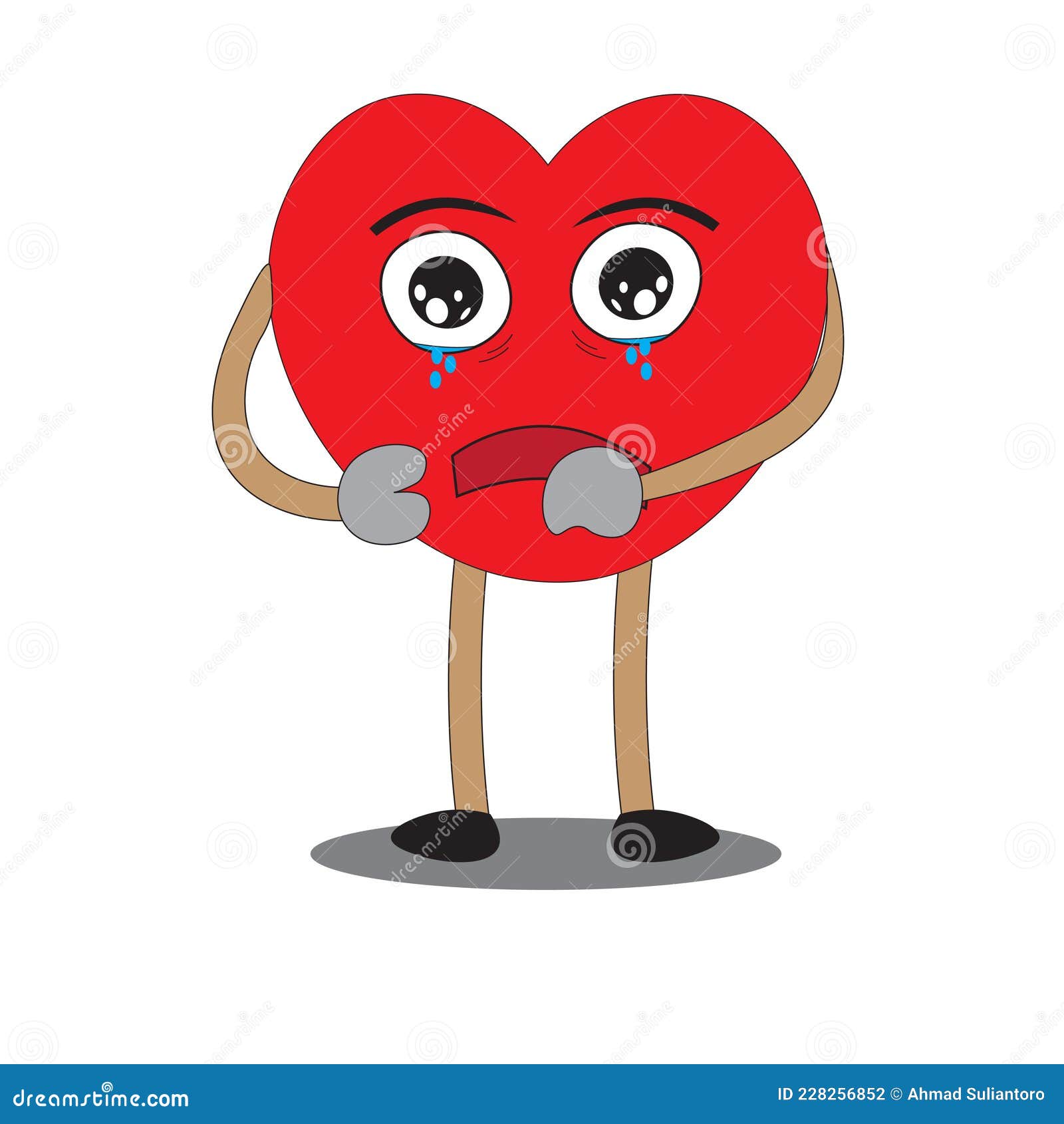 Crying Heart Animated stock vector. Illustration of broken - 228256852