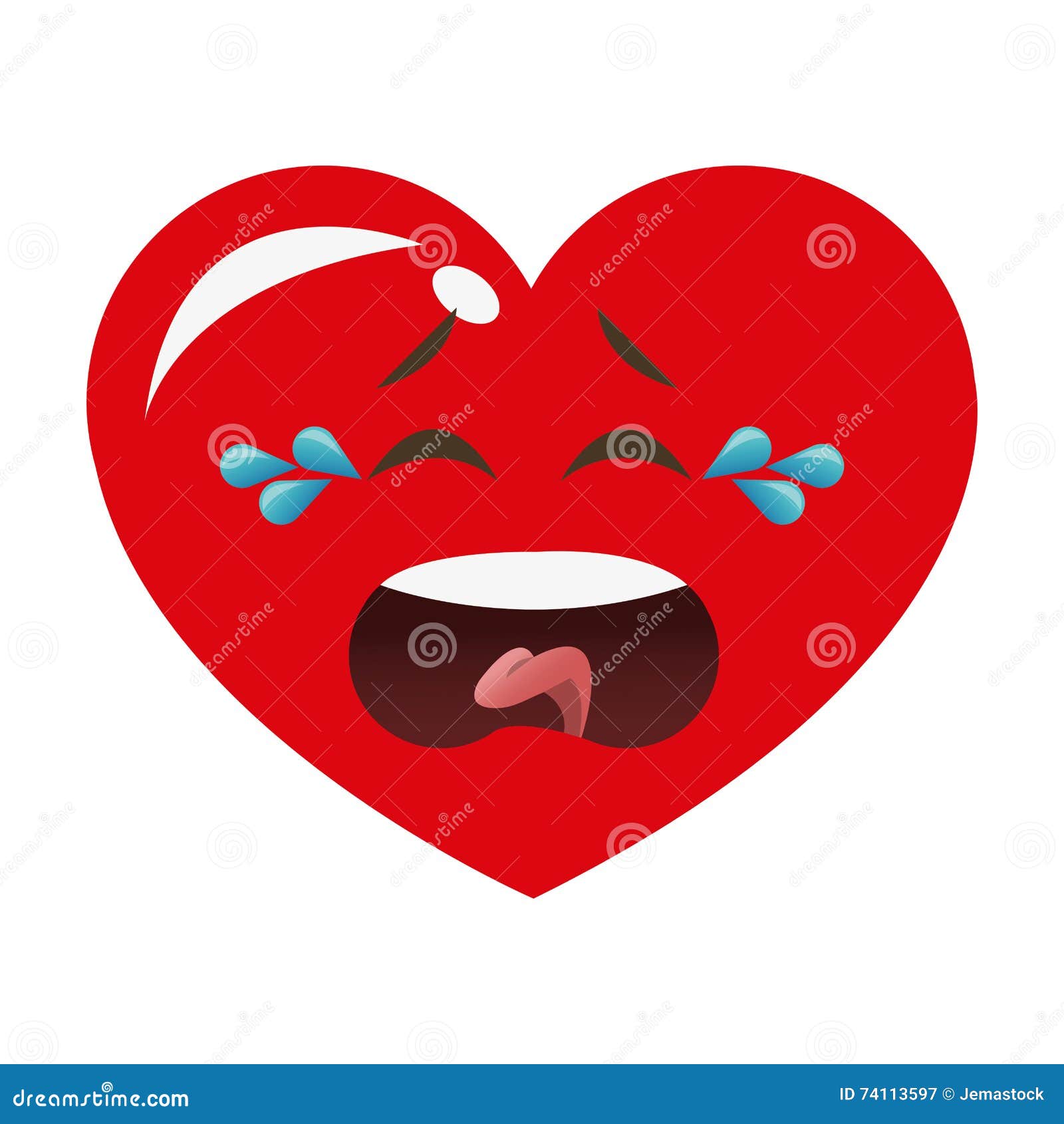 Crying heart cartoon icon stock illustration. Illustration of facial ...