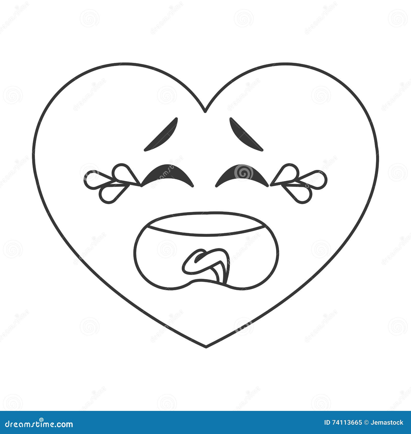 Crying heart cartoon icon stock illustration. Illustration of person ...