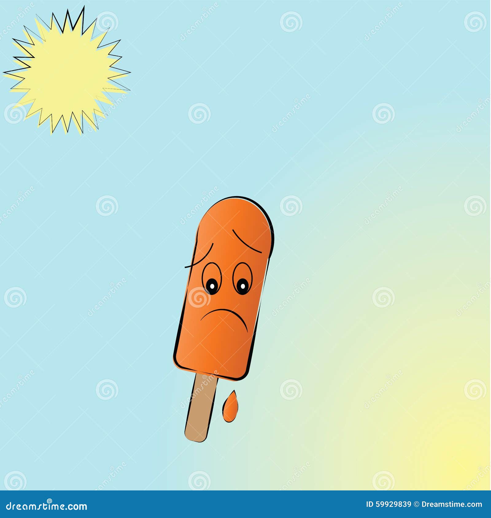 Ice cream crying stock vector. Illustration of dripping - 59929839