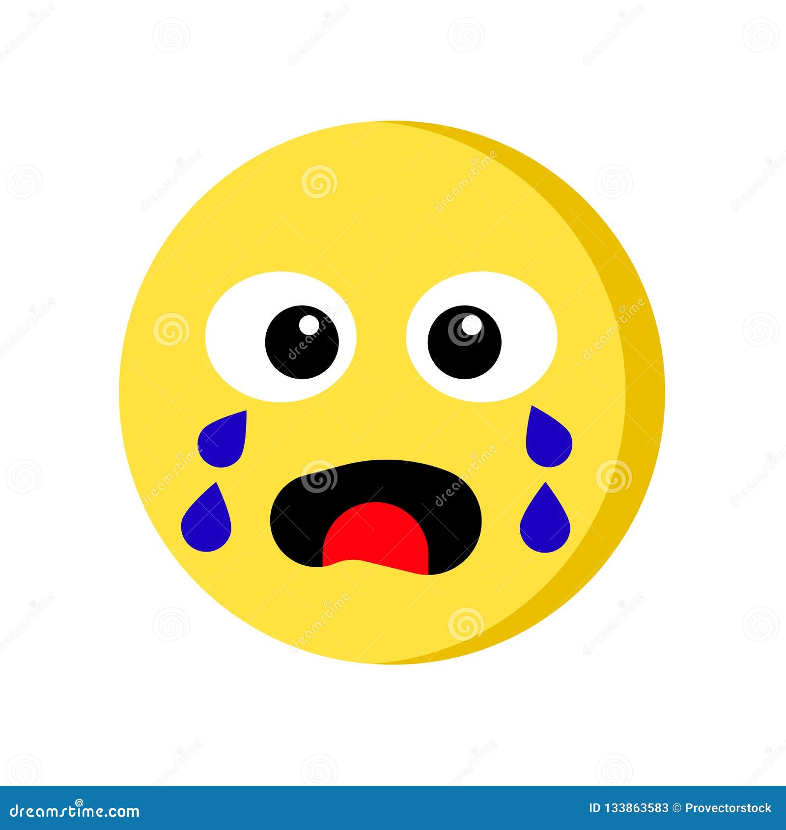 Crying Icon Isolated on White Background Stock Vector - Illustration of ...