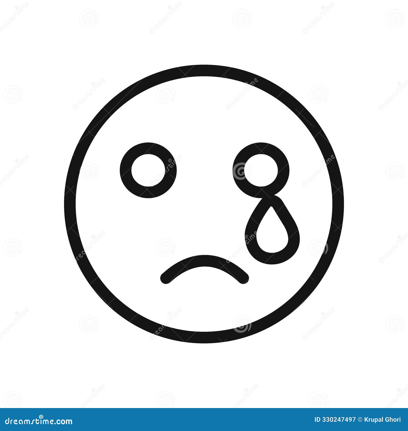 Crying Icon Linear Graphics Set Vector Stock Illustration ...