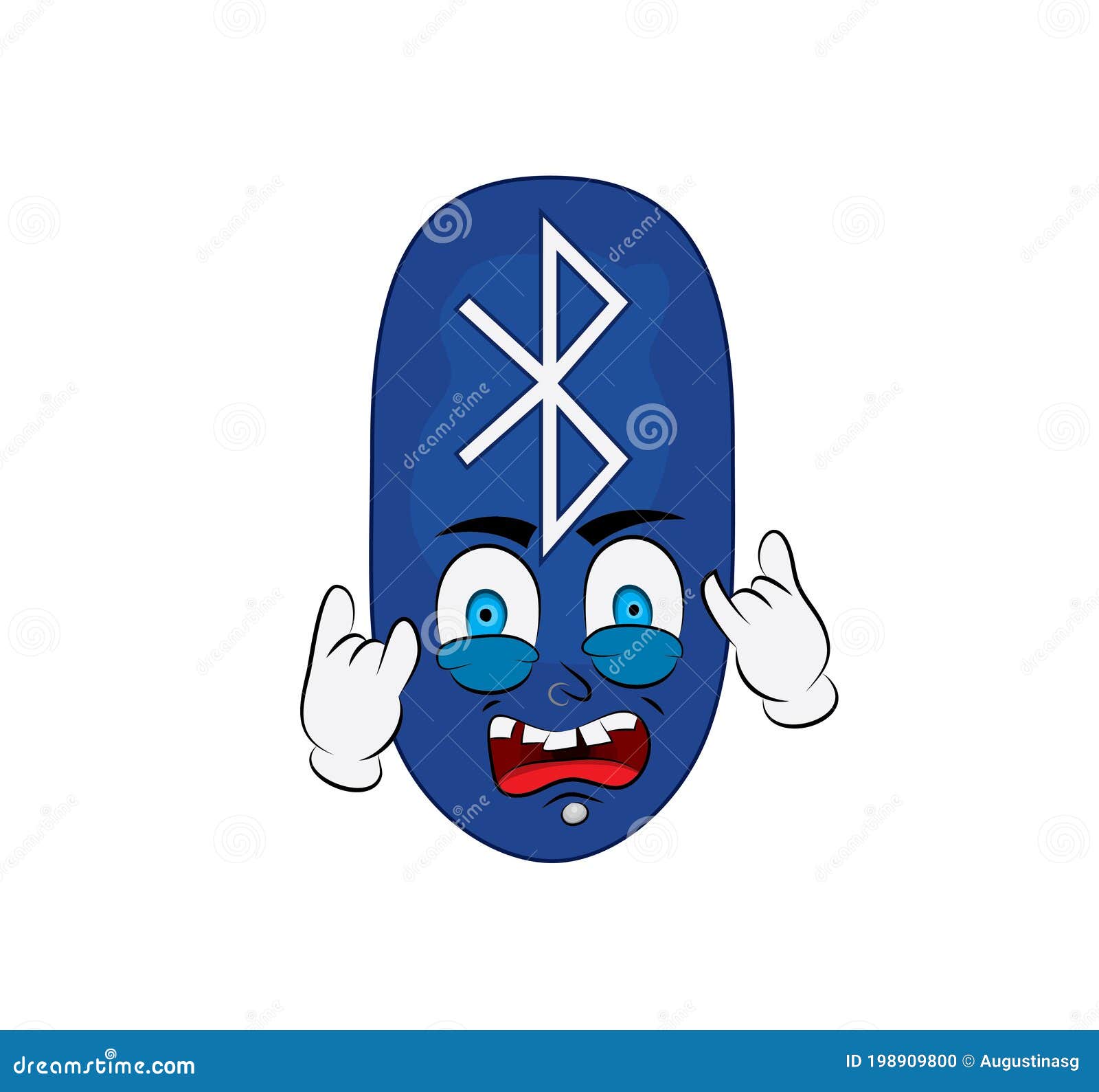 Crying Internet Meme Illustration of Bluetooth Symbol Editorial Image ...