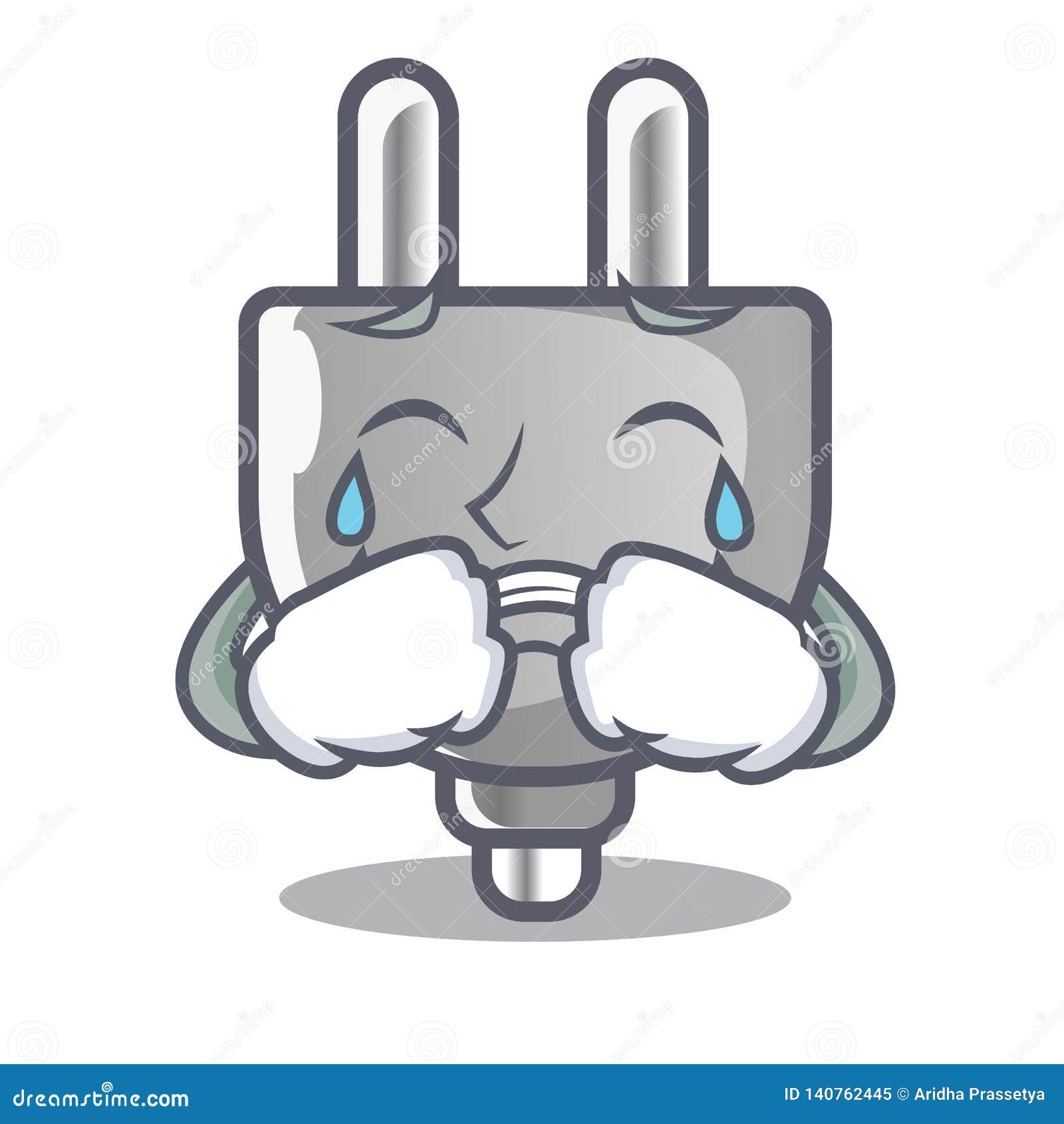 Crying Isolated Power Plug in the Mascot Stock Vector - Illustration of ...