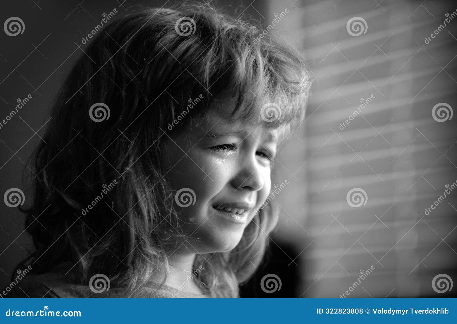 Crying Kid Boy. Sad Child with Tears at Home. Stock Photo - Image of ...